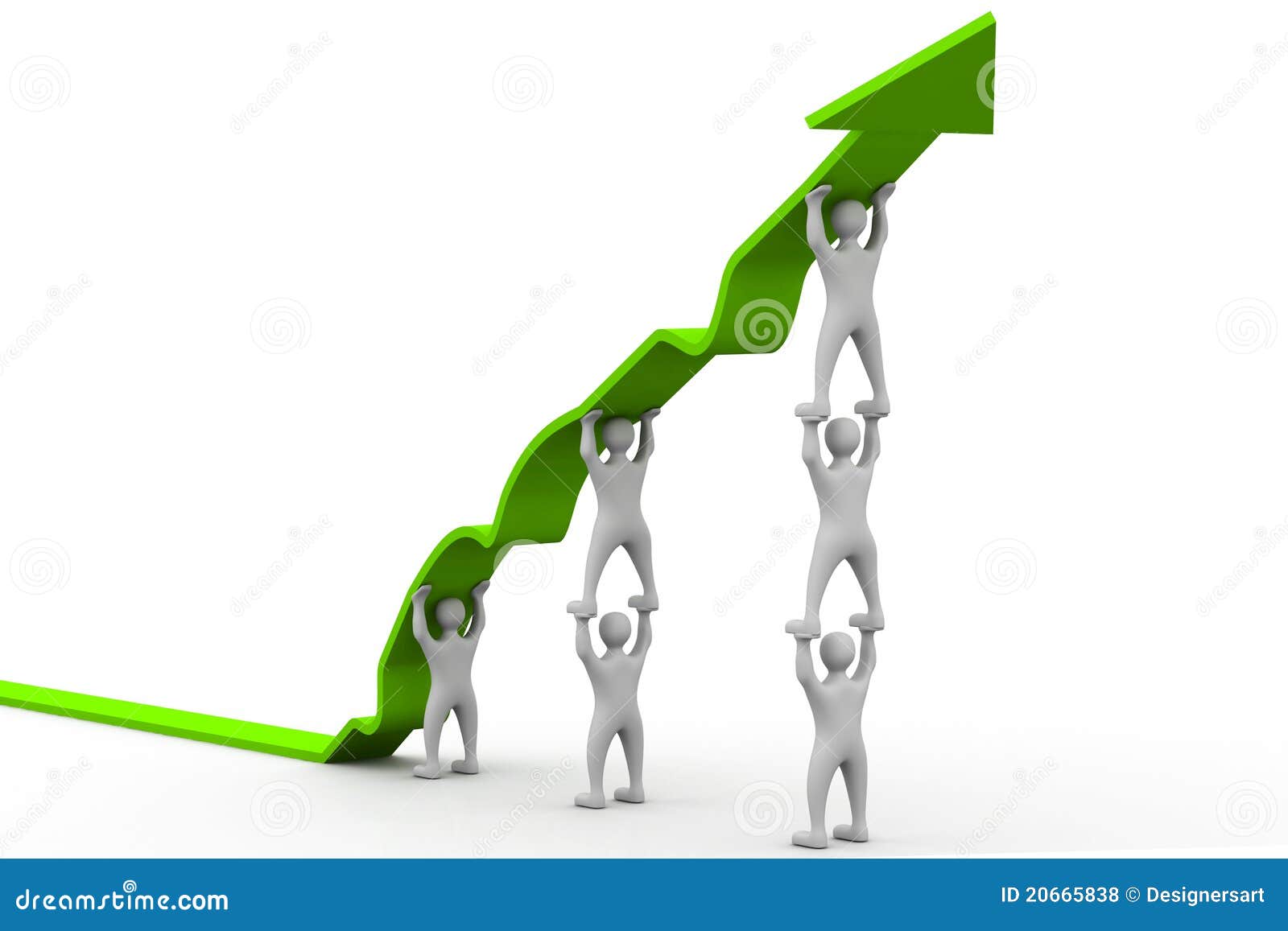 People Pushing Up the Arrow Stock Illustration - Illustration of break ...