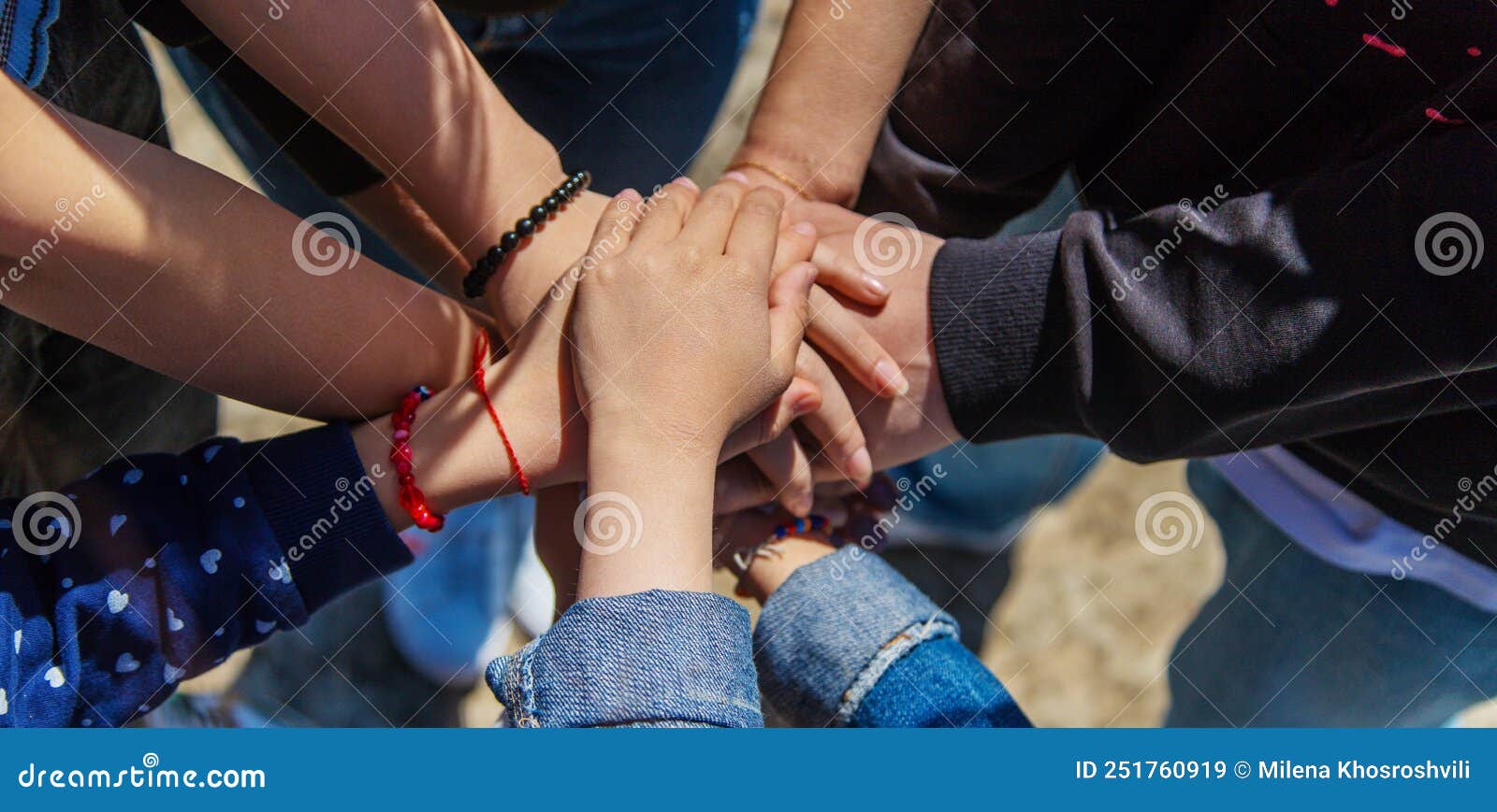 People Put Their Hands Together. Selective Focus Stock Image - Image of ...