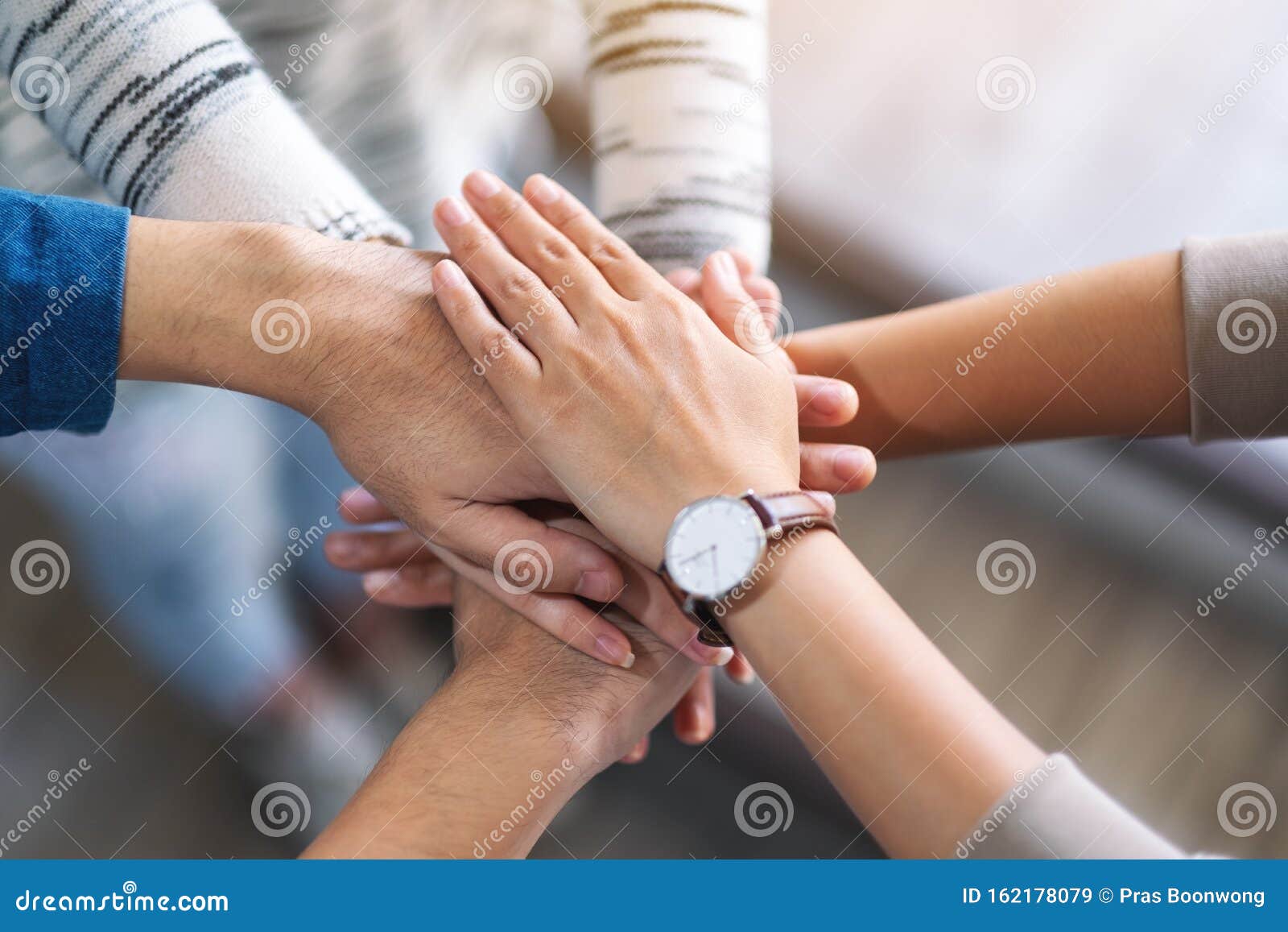 People Putting Their Hands in Stack Together Stock Image - Image of ...