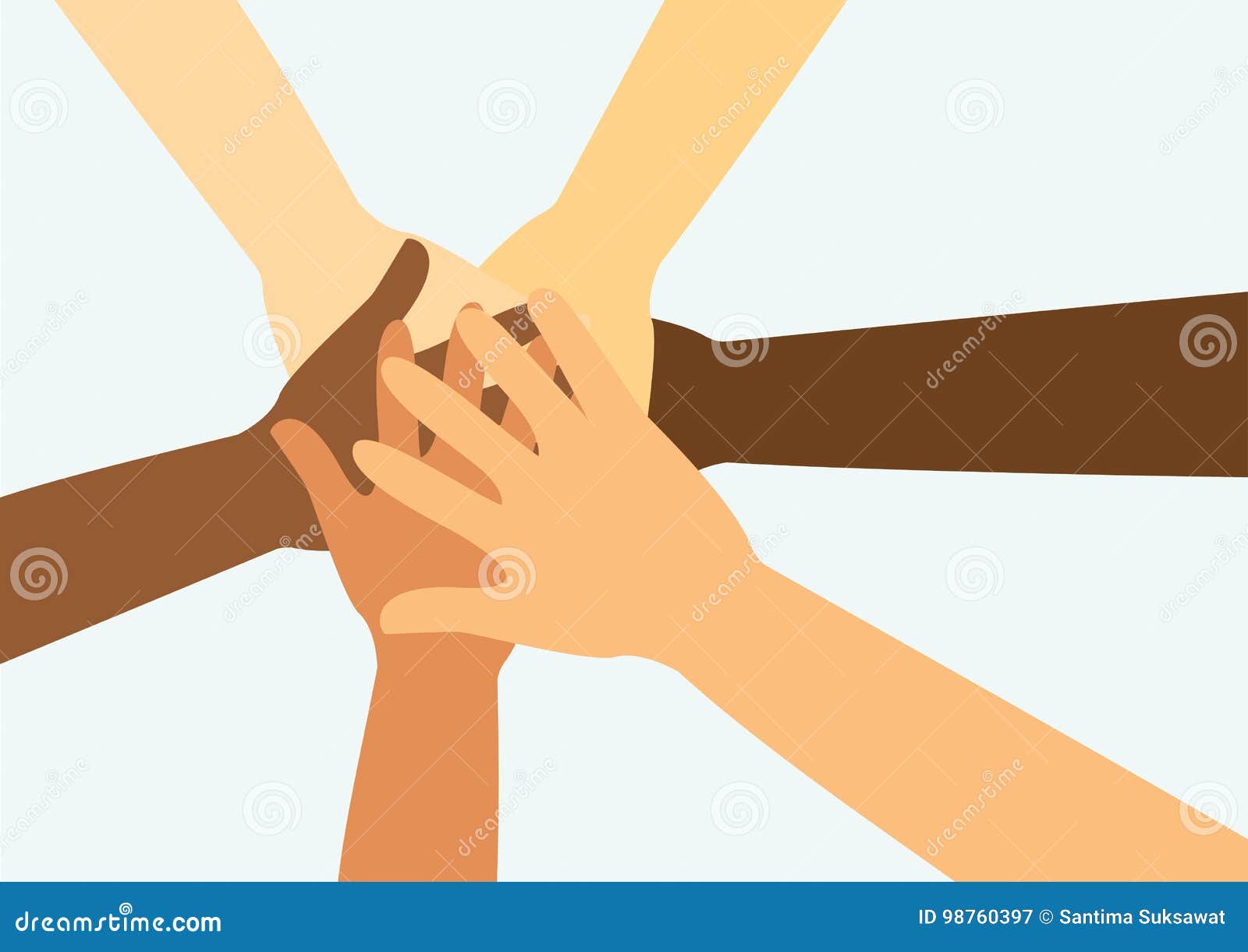 People Putting Their Hands Together Vector Stock Vector - Illustration ...