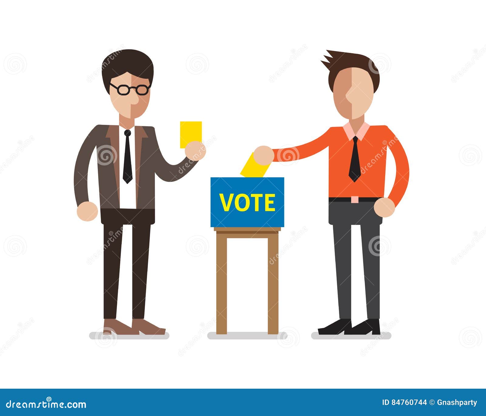 People Putting Voting Paper in the Ballot Box Stock Vector ...