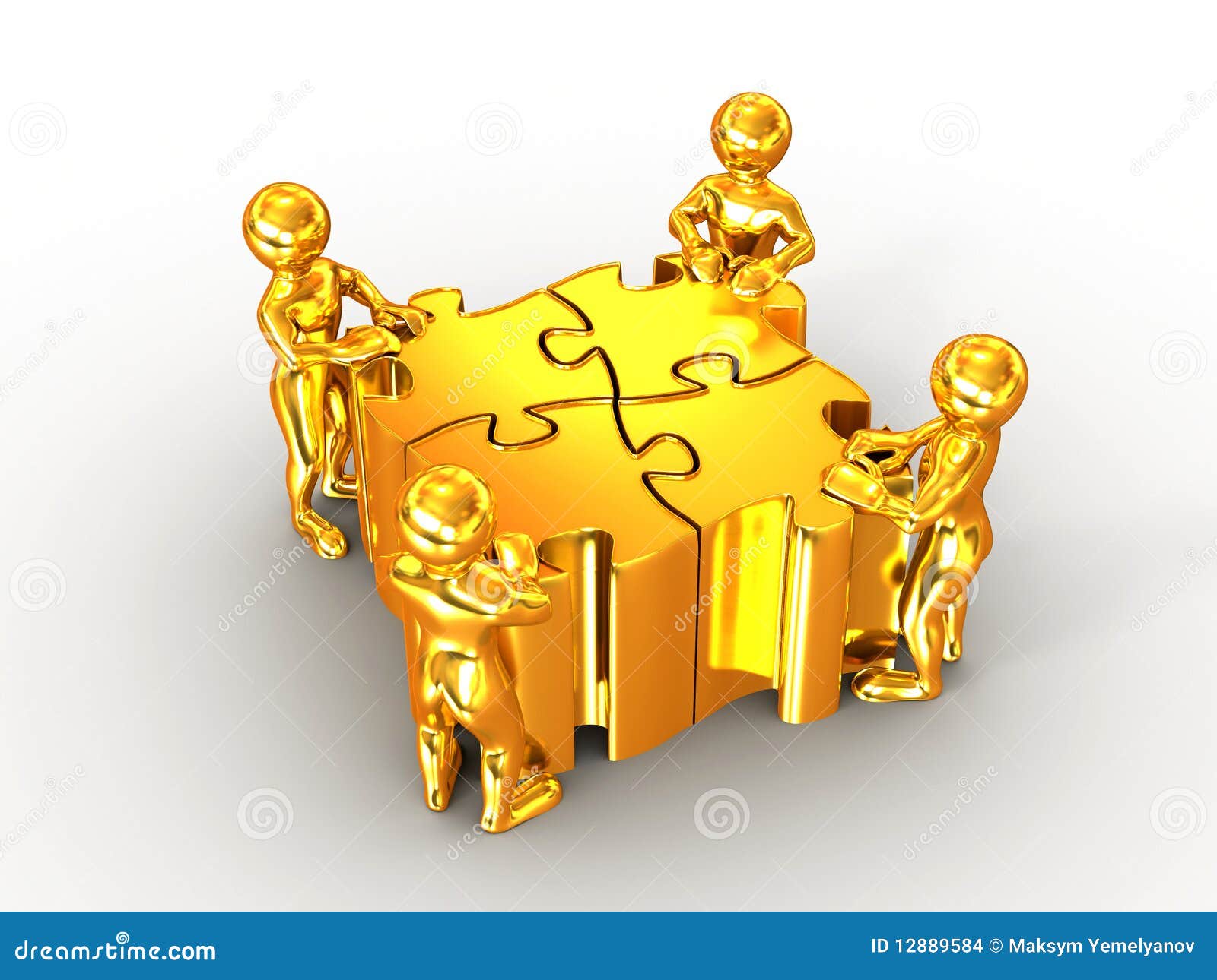 People with puzzle stock illustration. Illustration of crowd - 12889584