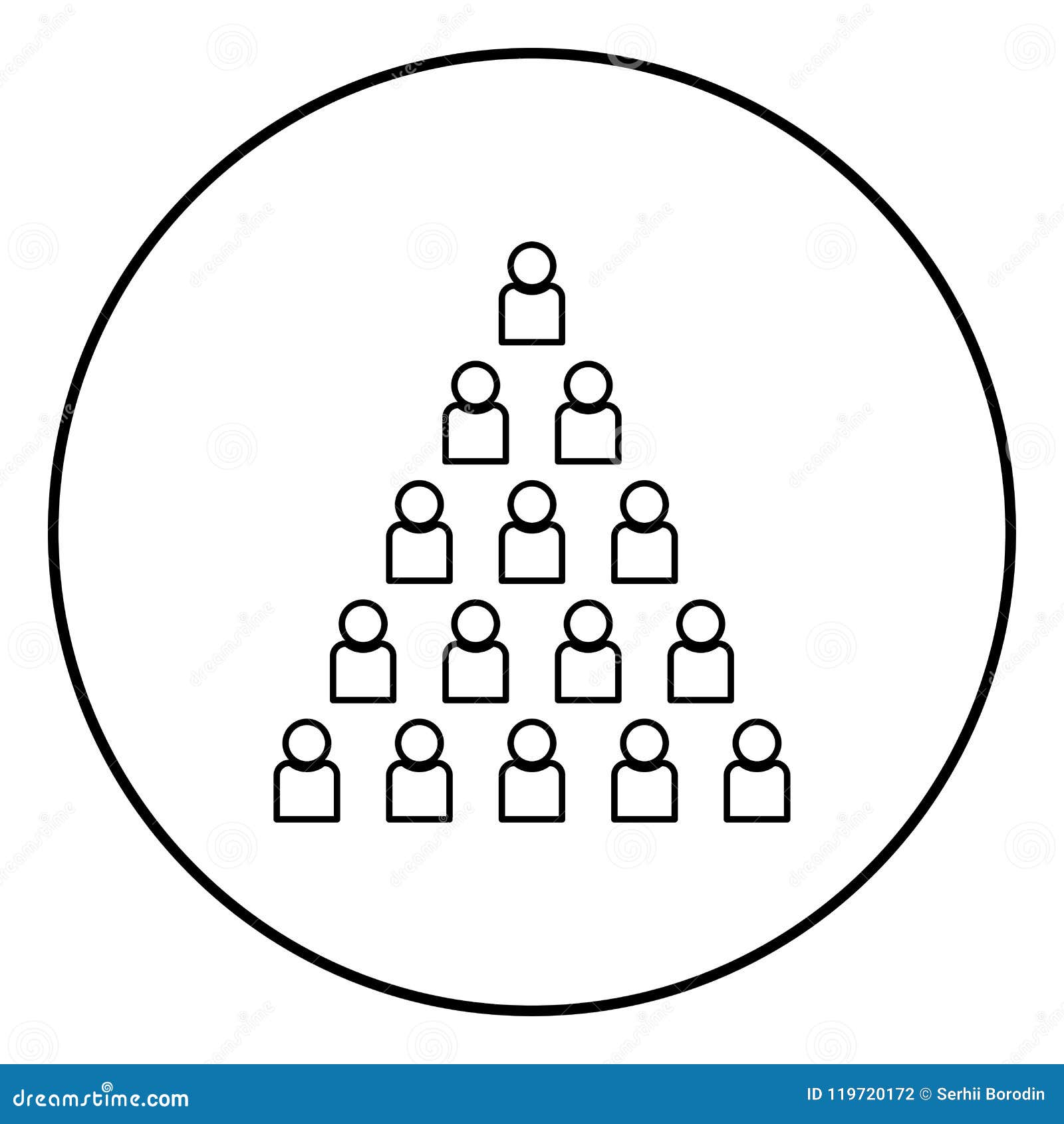 People Pyramid Icon Black Color in Circle Round Stock Vector ...