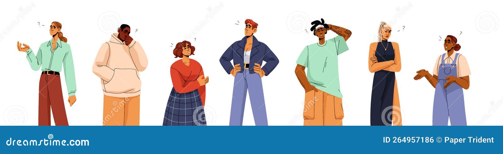 People with Question Marks, Thinking, Doubting and Asking. Curious ...