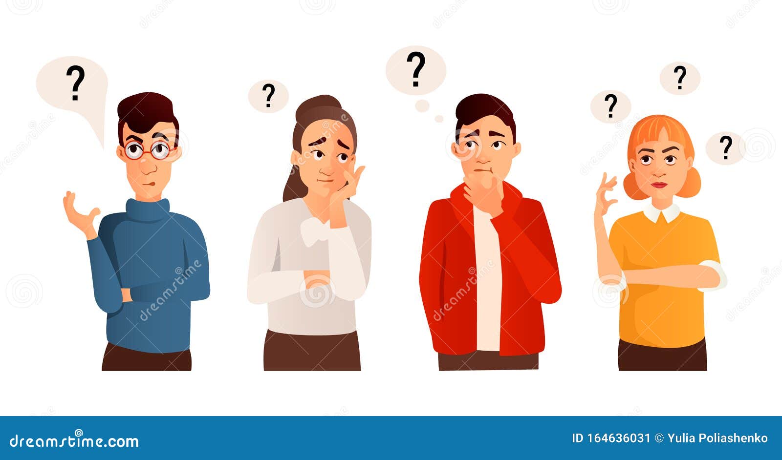 People with Question Marks Vector Illustration. Stock Vector ...