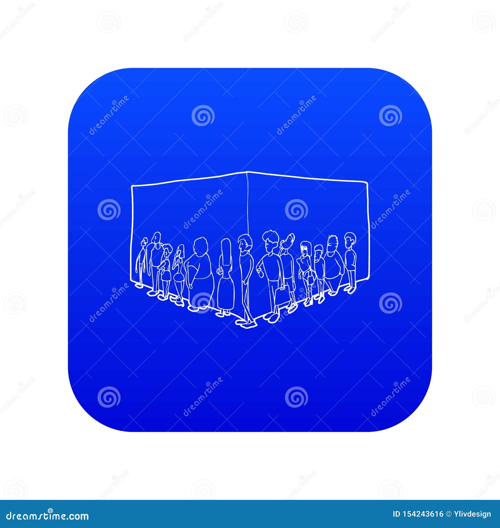 People Queue Icon Blue Vector Stock Vector - Illustration of commodity ...