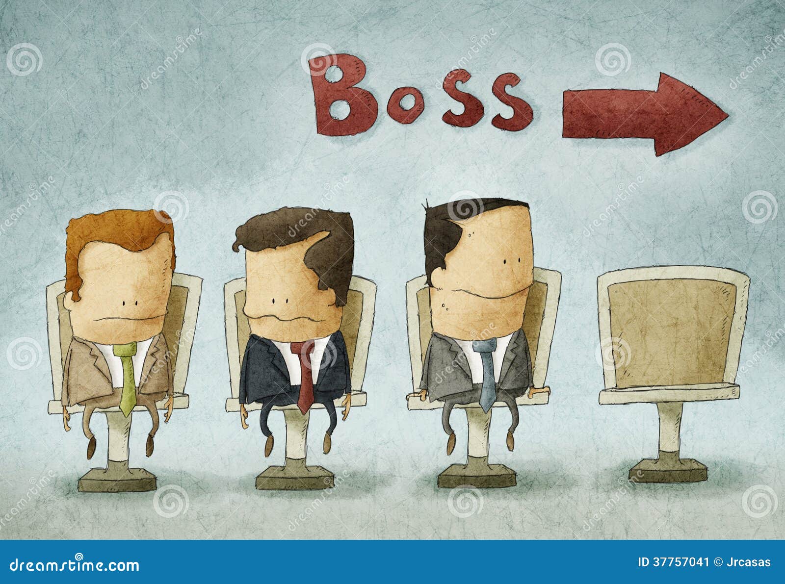 People in the Queue To the Boss Stock Illustration - Illustration of ...