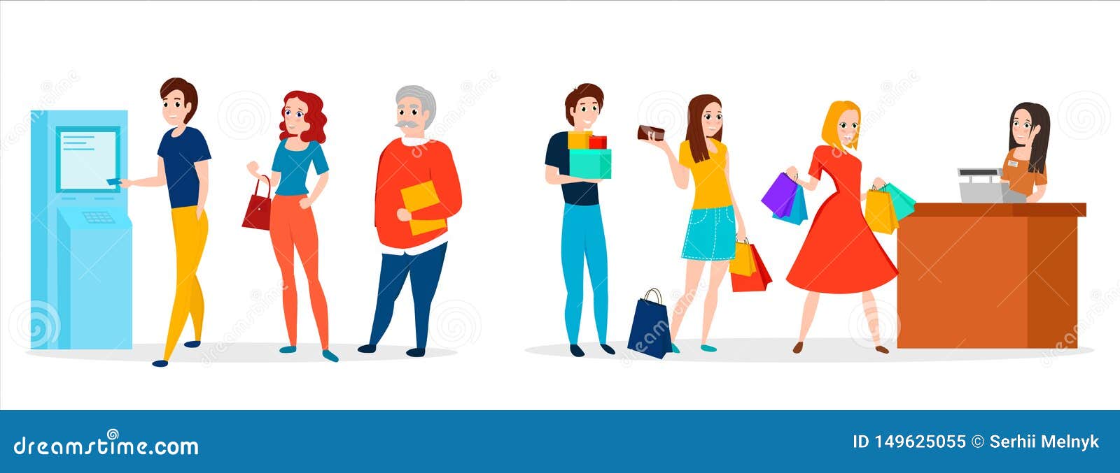 People in queue. Vector stock vector. Illustration of cash - 149625055