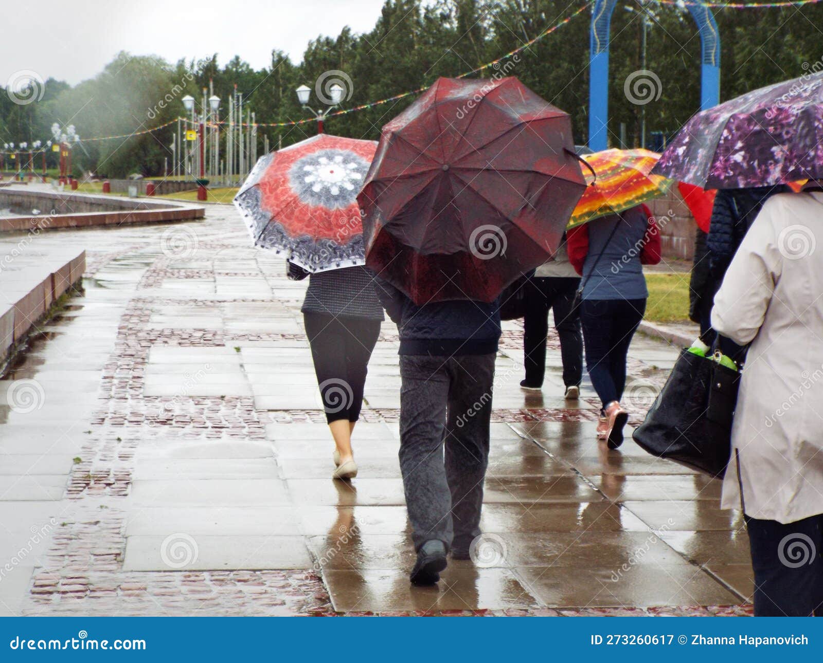 People with Rain Umbrellas in the City Stock Image - Image of rain ...