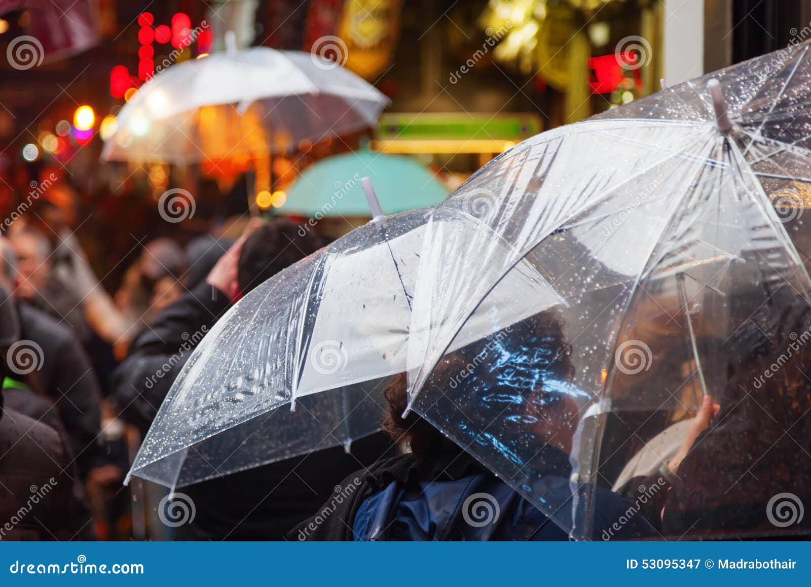 People with Rain Umbrellas in the Rainy City Stock Image - Image of ...