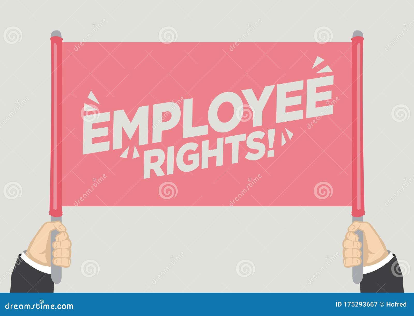 People Raised Hands and Shouting with Employee Rights. Concept of ...