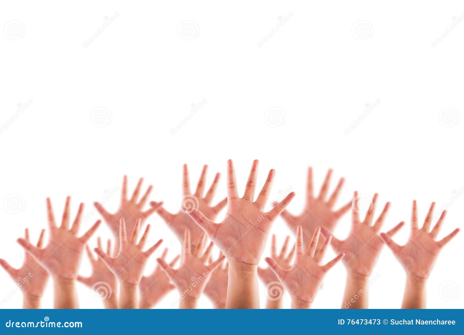 People Raised Hands on White Background Stock Image - Image of isolated ...