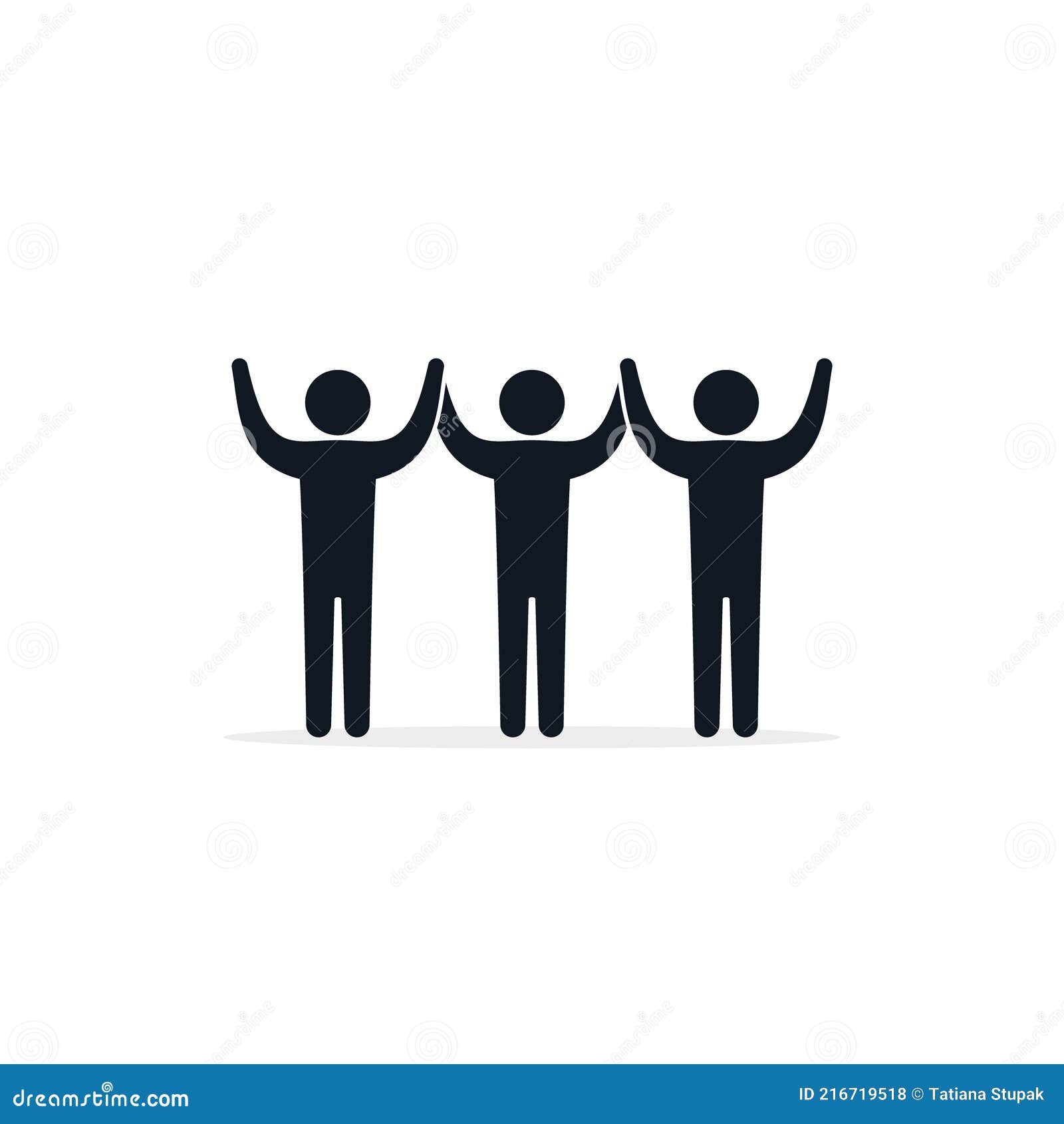 People Raised Their Hands Icon. Simple Vector Illustration Stock Vector ...