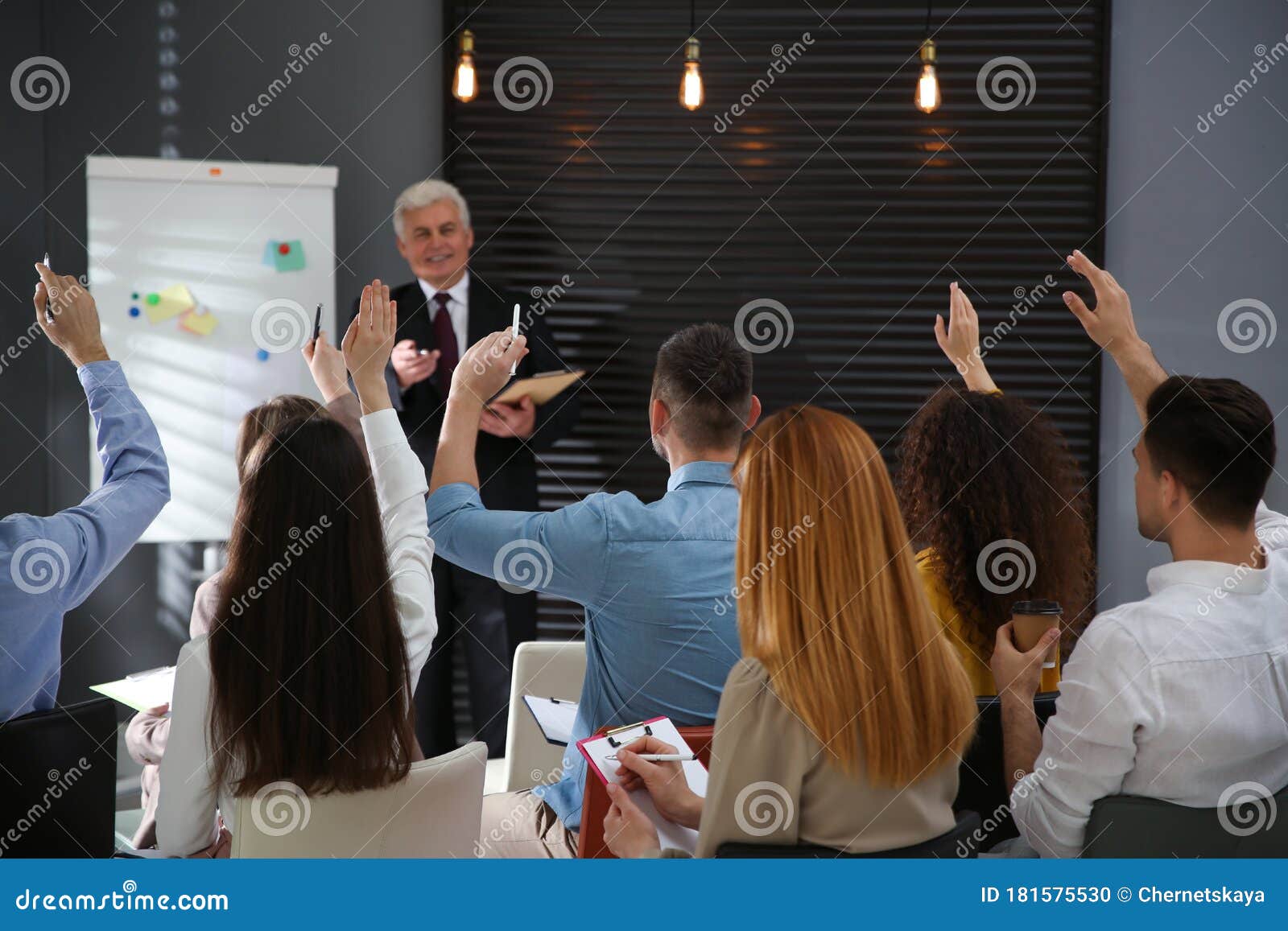 People Raising Hands To Ask Questions at Seminar Stock Photo - Image of ...