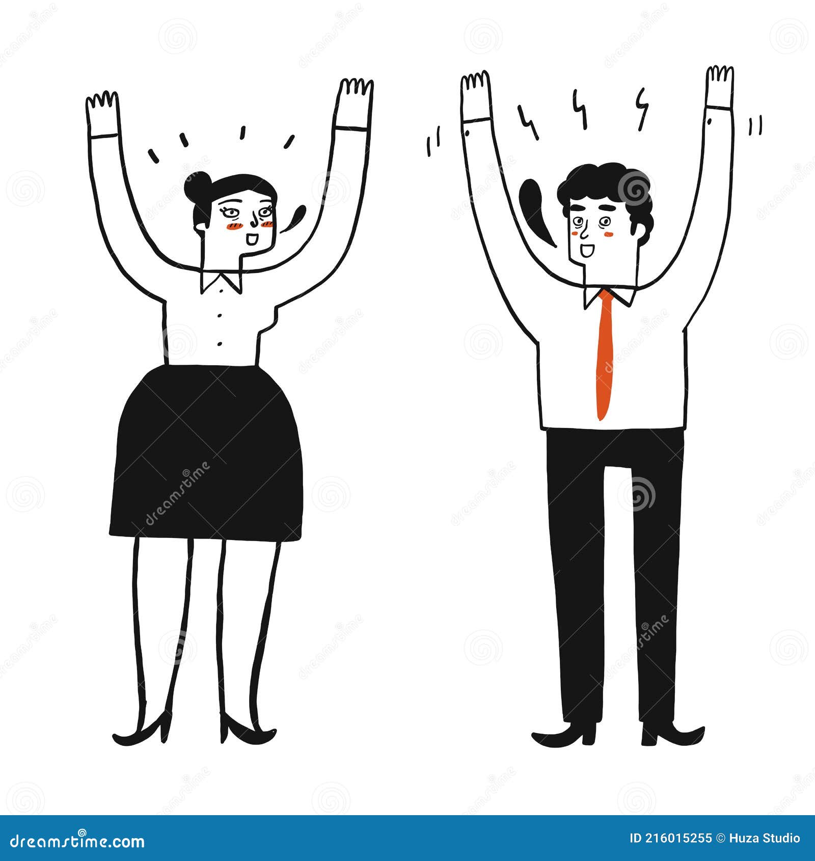 People are Raising Their Hands on Both Sides Stock Vector ...