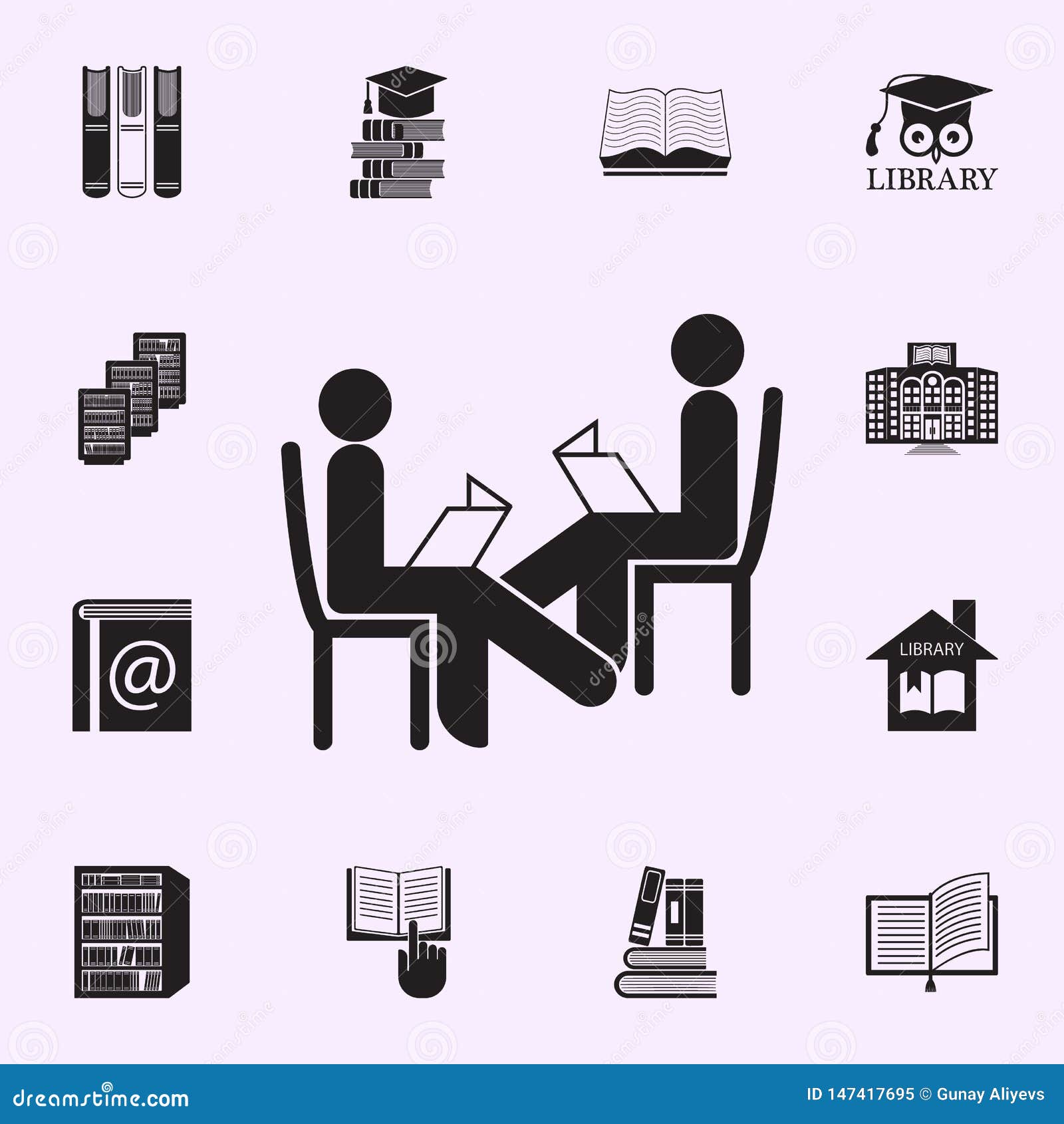 People Read a Book Icon. Library Icons Universal Set for Web and Mobile ...