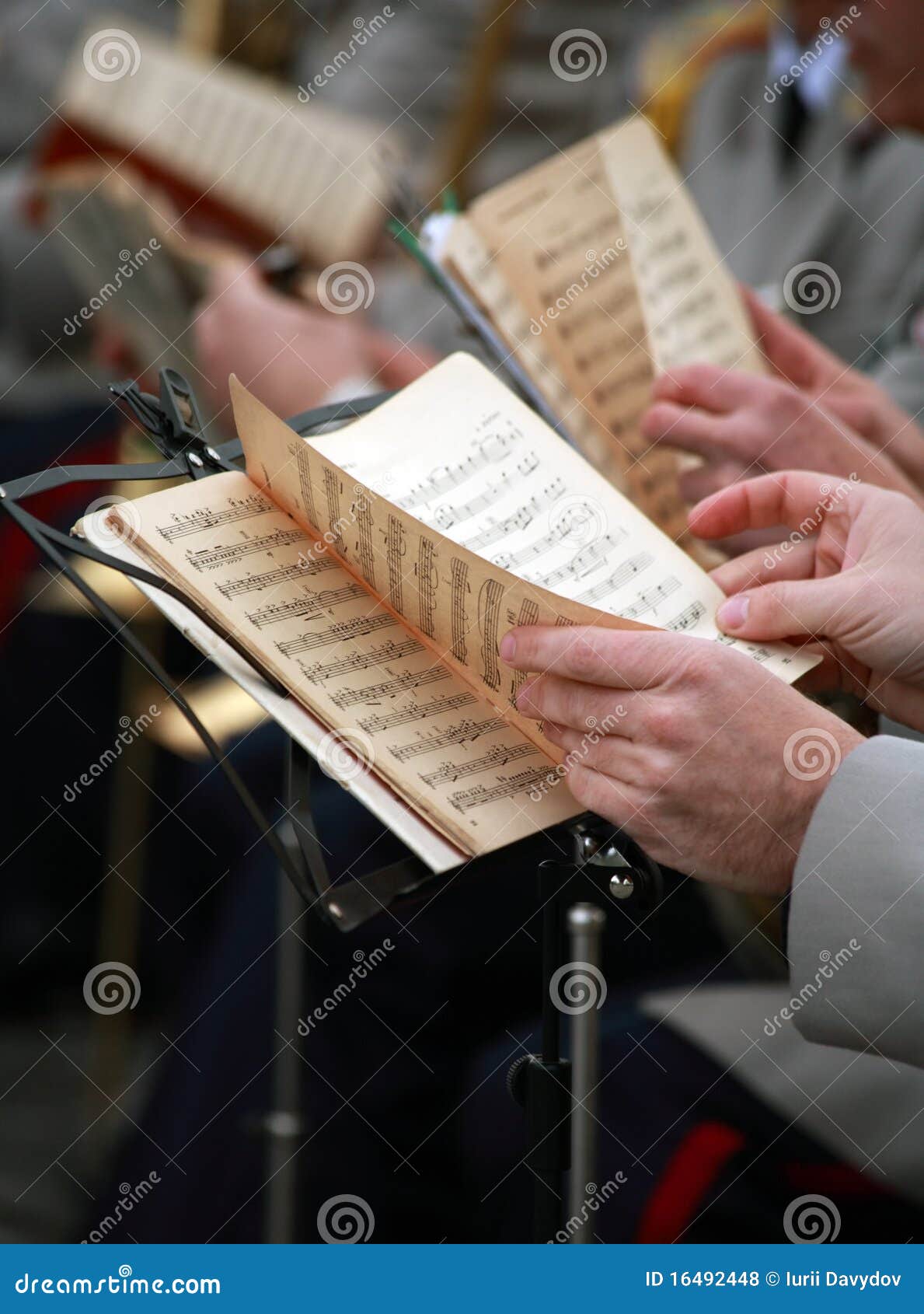 People read notes on stand stock photo. Image of notes - 16492448
