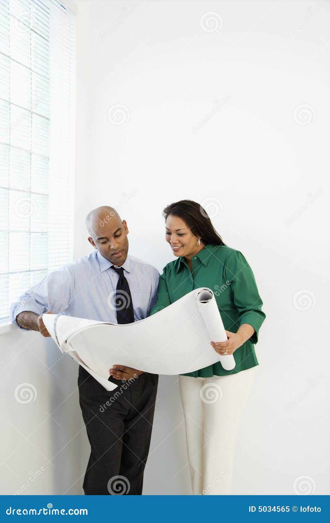 People Reading Architecture Plans. Stock Image - Image of ...