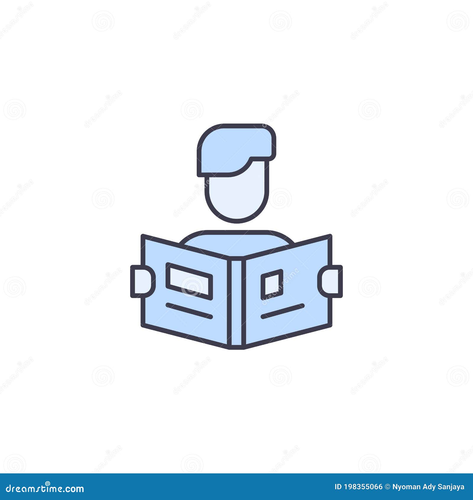 People Reading Book Vector Icon Symbol Isolated on White Background ...