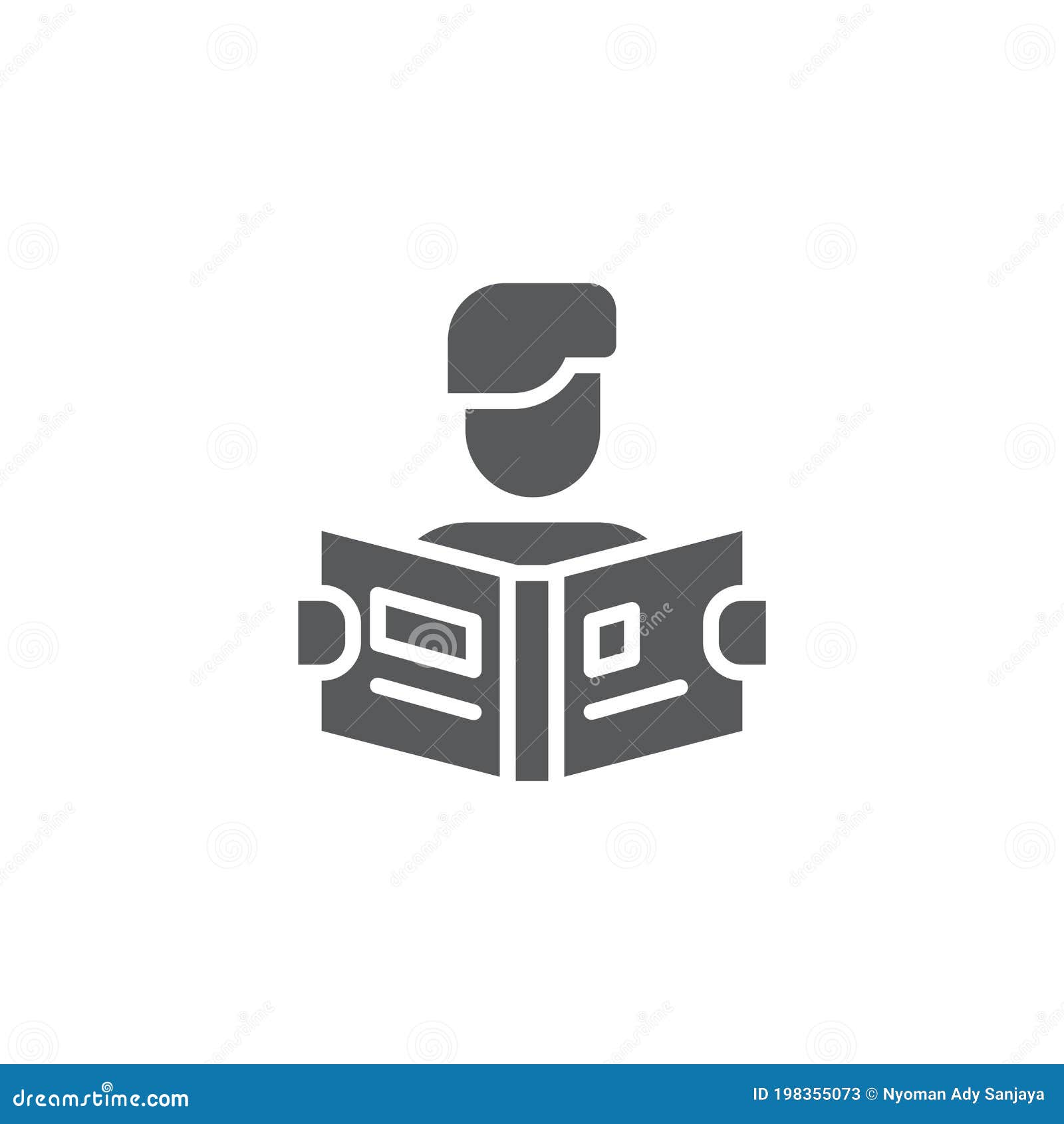 People Reading Book Vector Icon Symbol Isolated on White Background ...