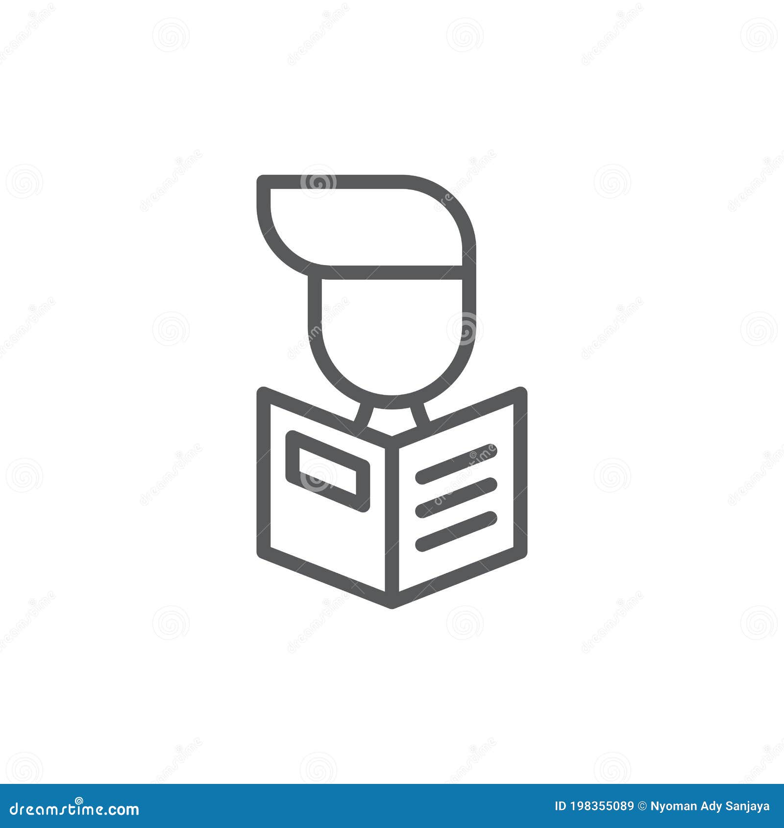 People Reading Book Vector Icon Symbol Isolated on White Background ...