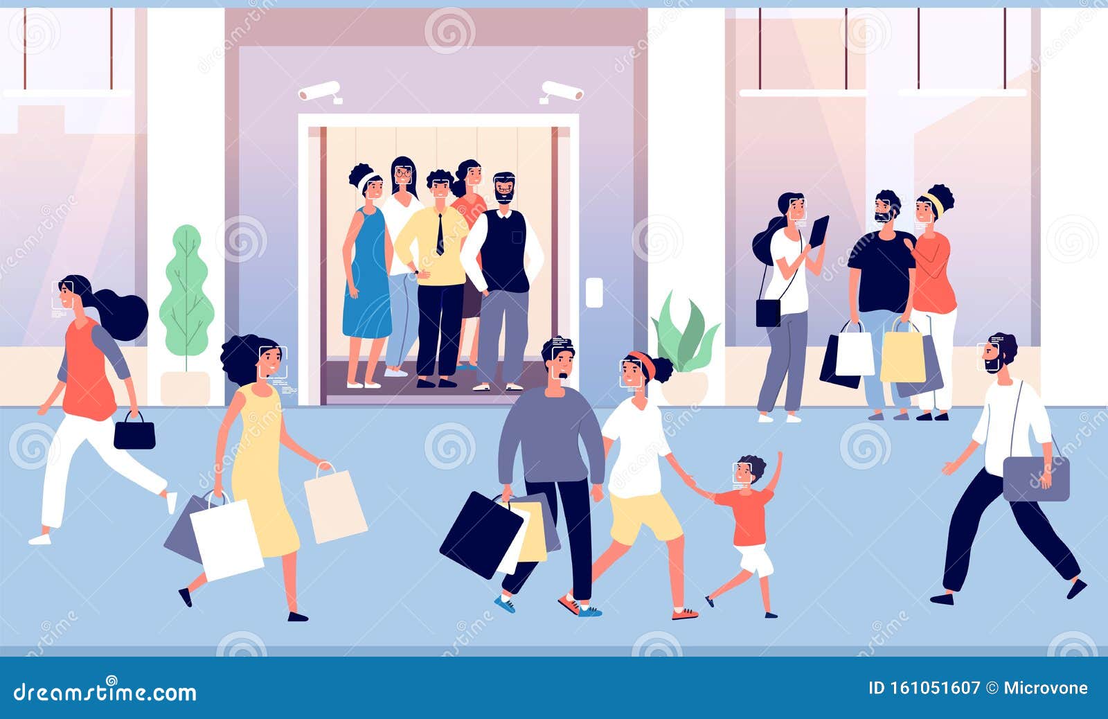 People Recognition in Crowd. Guys are Recognized by Modern Face ...