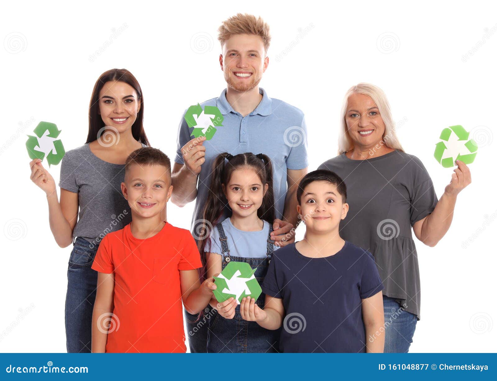 People with Recycling Symbols on Background Stock Image - Image of ...