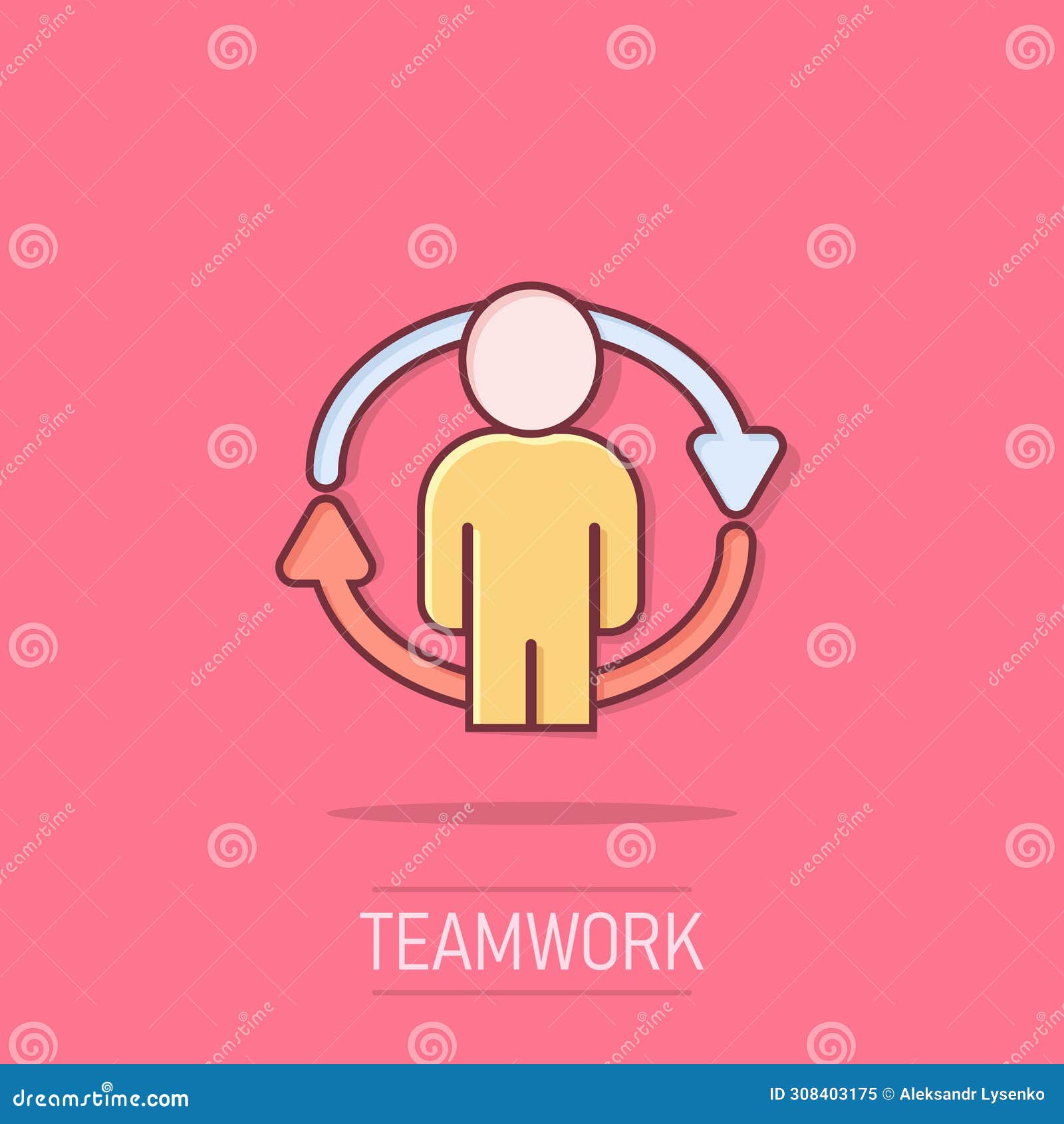 People Referral Icon in Comic Style. Business Communication Cartoon ...