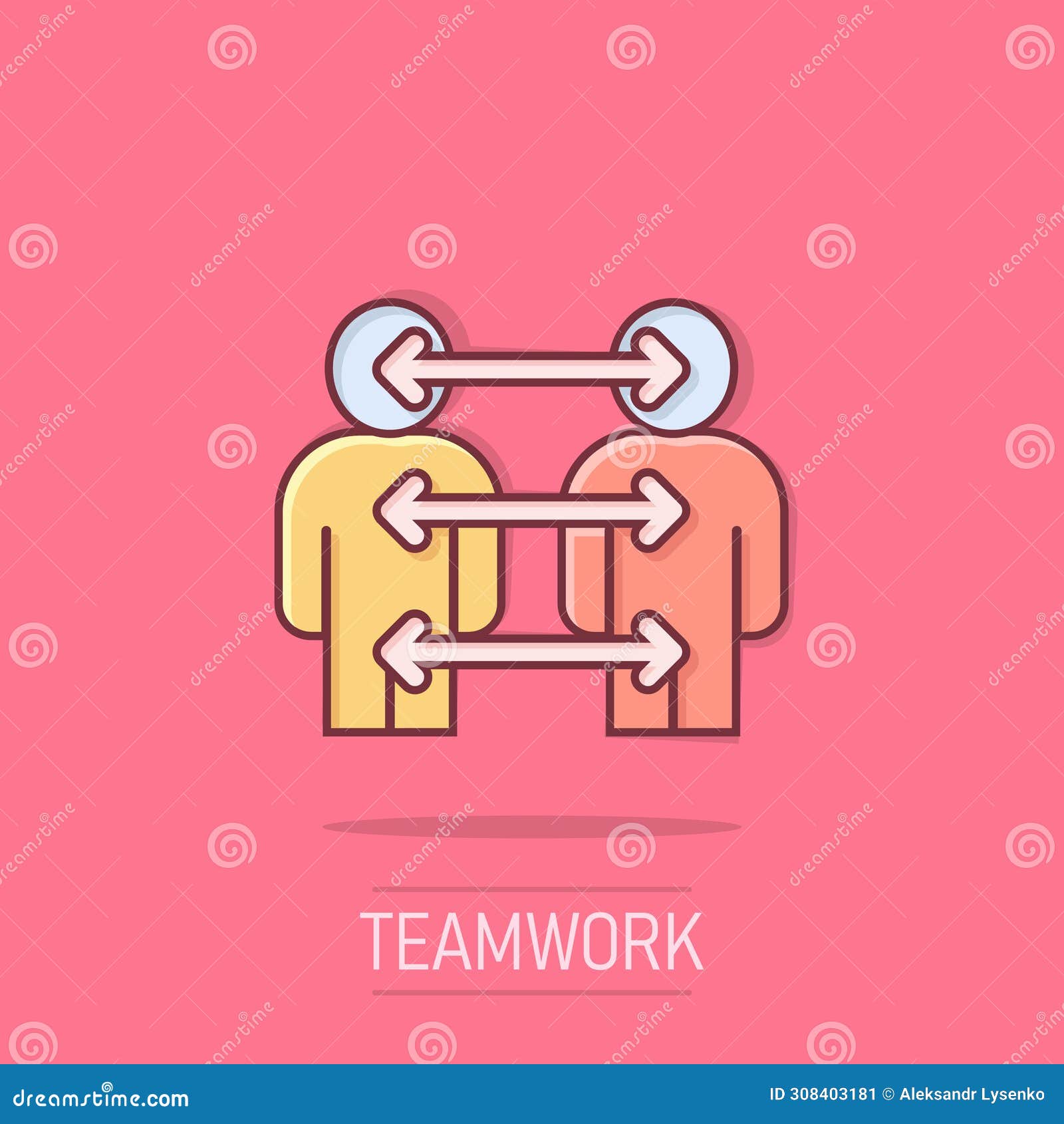 People Referral Icon in Comic Style. Business Communication Cartoon ...