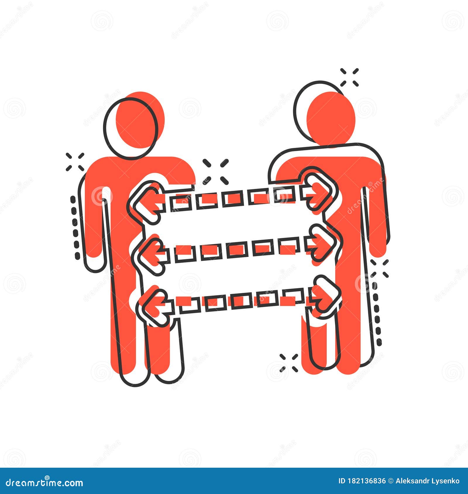 People Referral Icon in Comic Style. Business Communication Cartoon ...