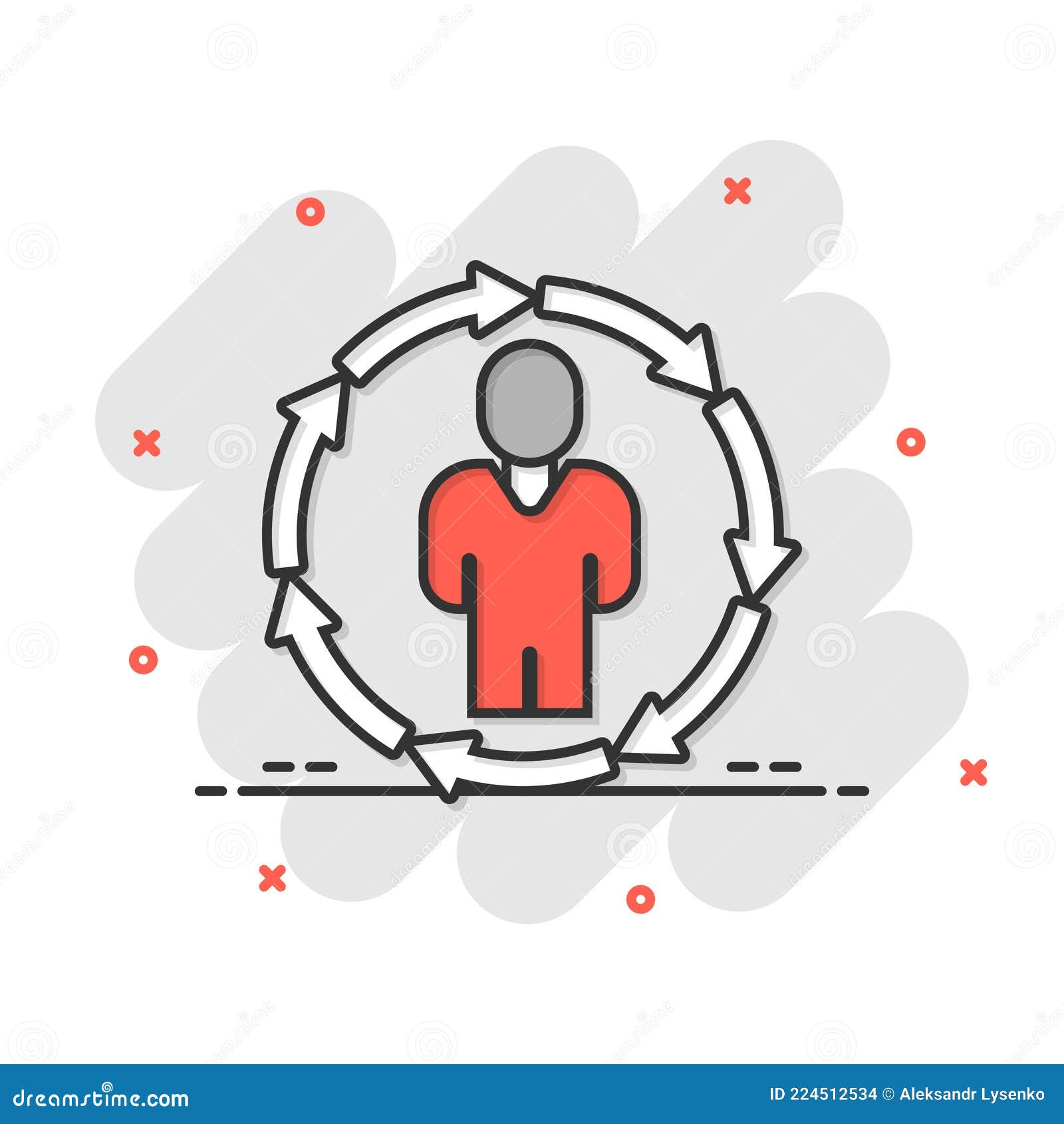 People Referral Icon in Comic Style. Business Communication Cartoon ...