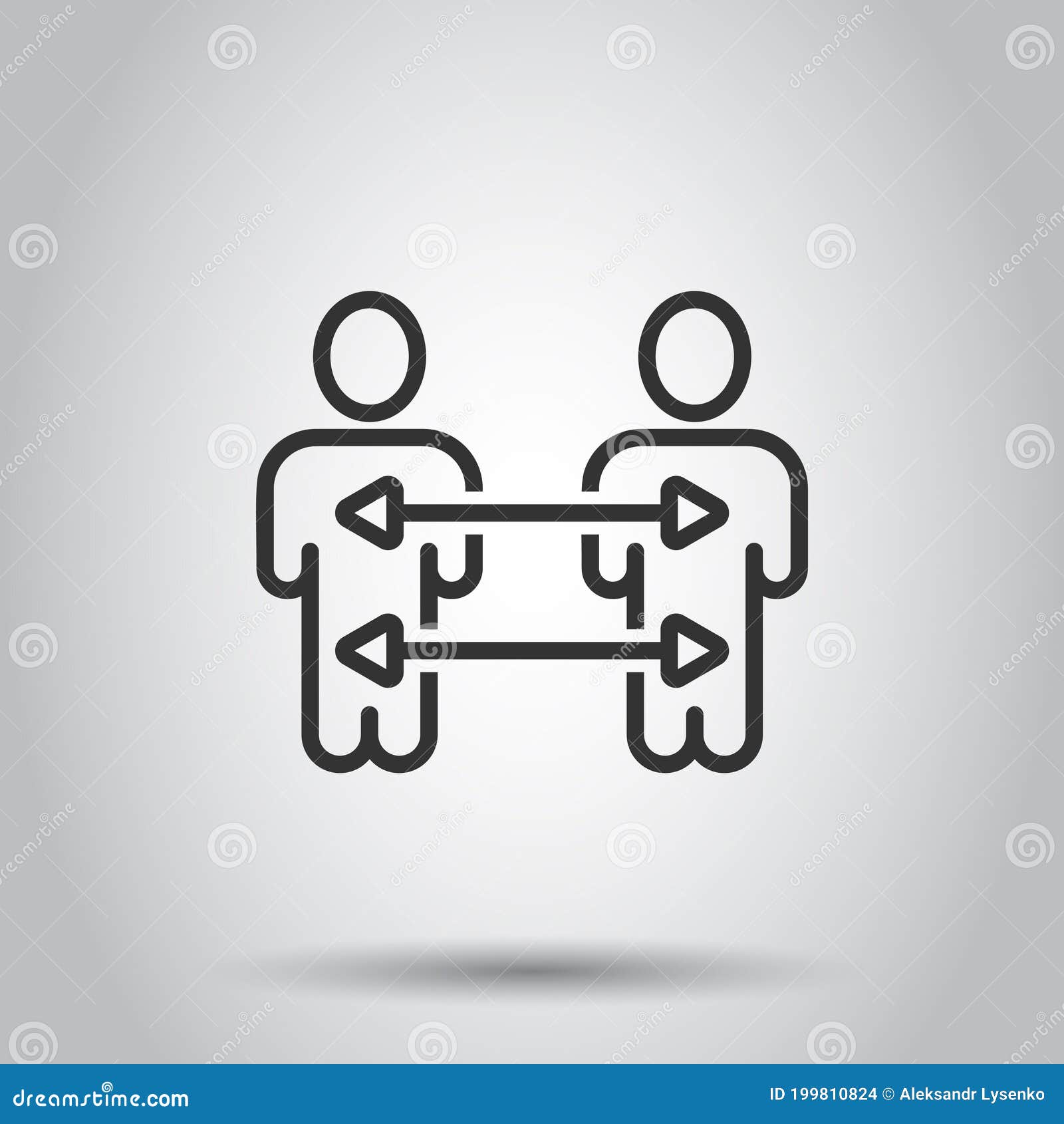 People Referral Icon In Flat Style. Business Communication Vector ...