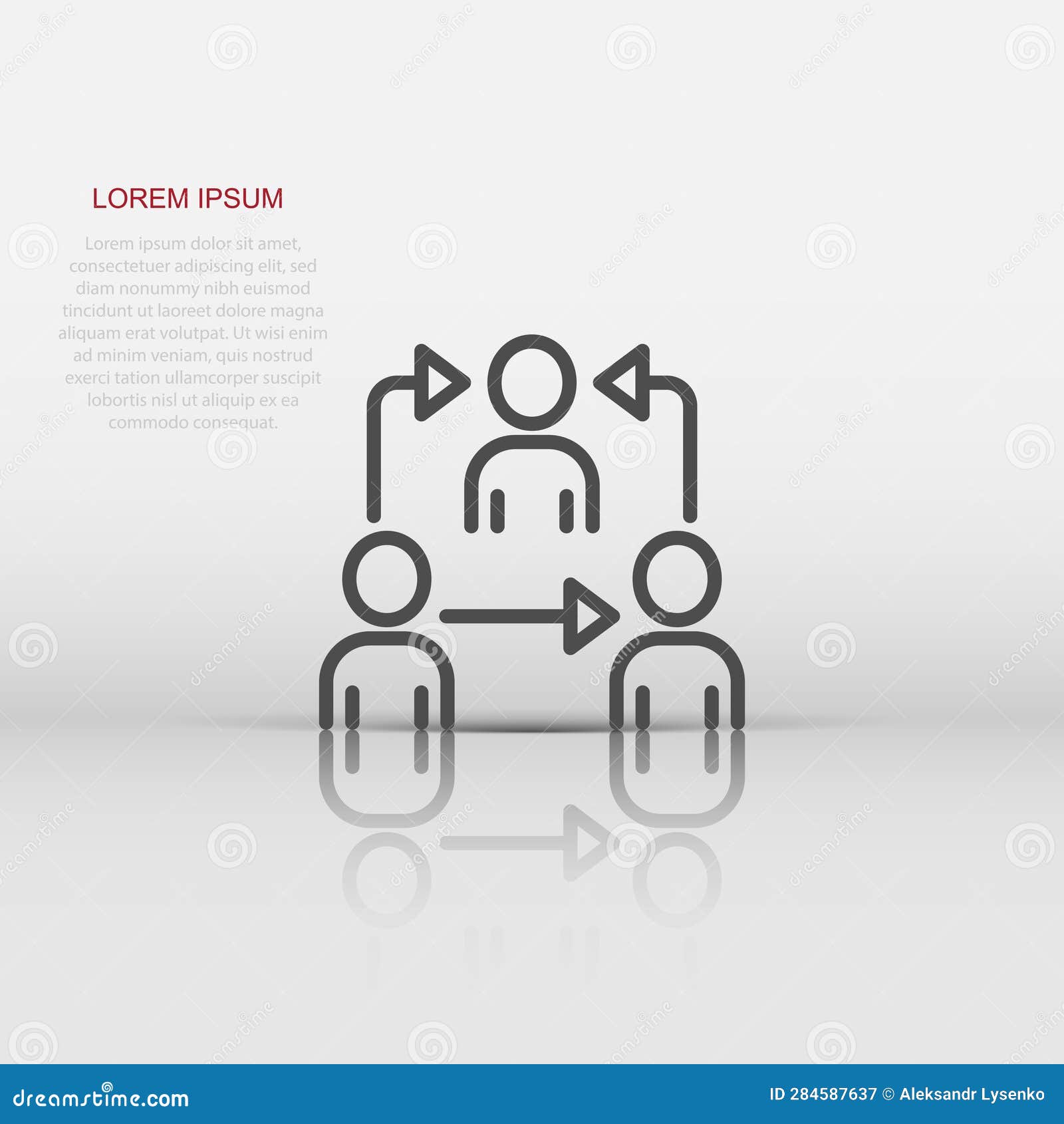 People Referral Icon in Flat Style. Business Communication Vector ...
