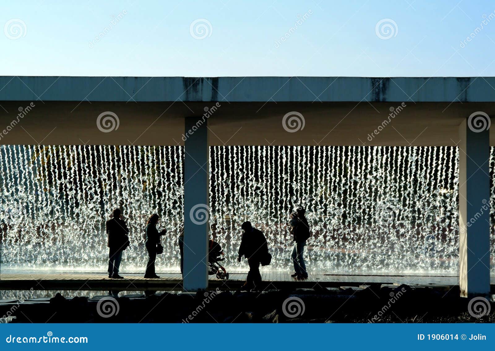 People Refreshing in the Fountain Stock Photo - Image of water ...