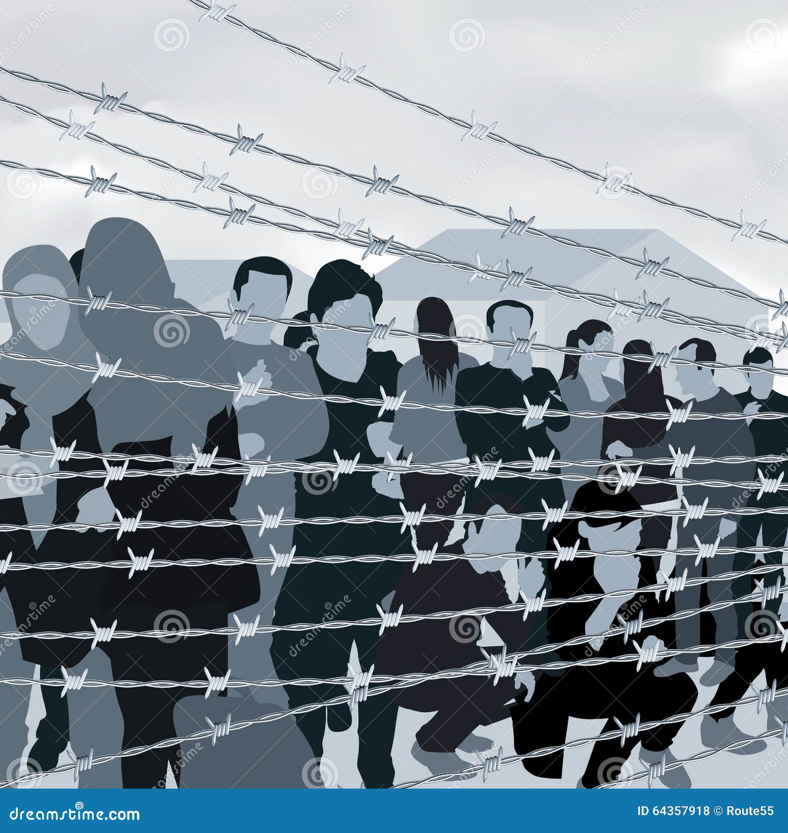 People in refugee camp stock vector. Illustration of sadness - 64357918