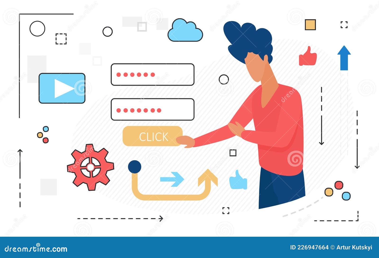 Login Character Laptop Shows Website Sign In Or Signin Stock Image ...