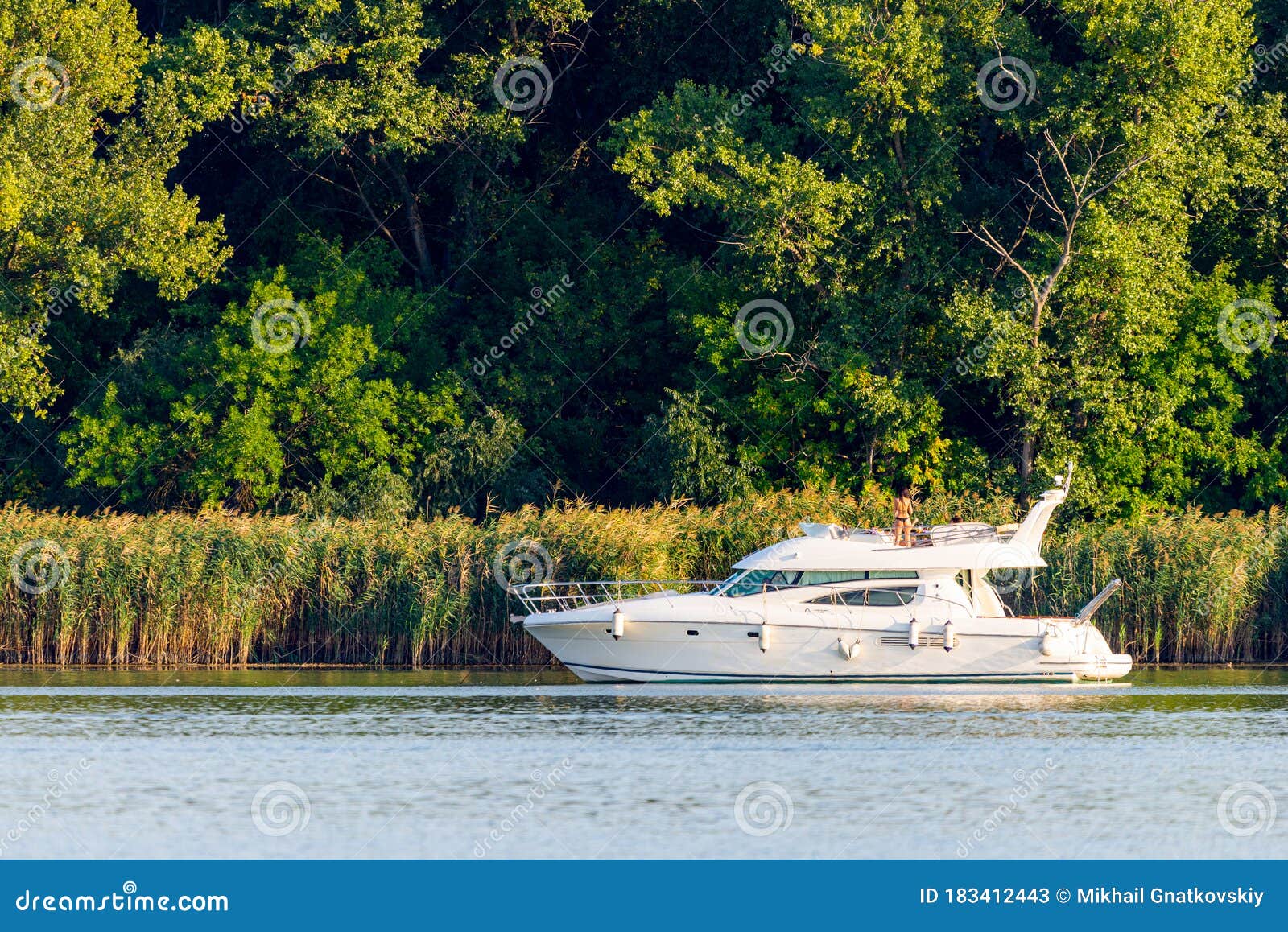 People Relax on a Boat. River or Lake Fast Boat for Resting Stock Image ...