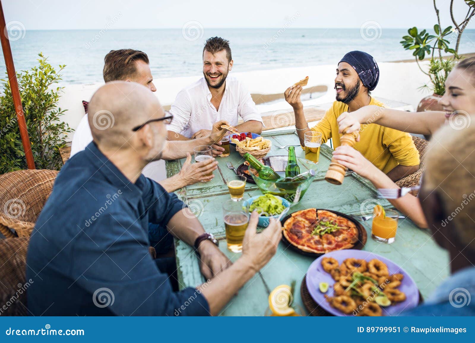People Relaxation Beach Rest Concept Stock Image - Image of cheerful ...