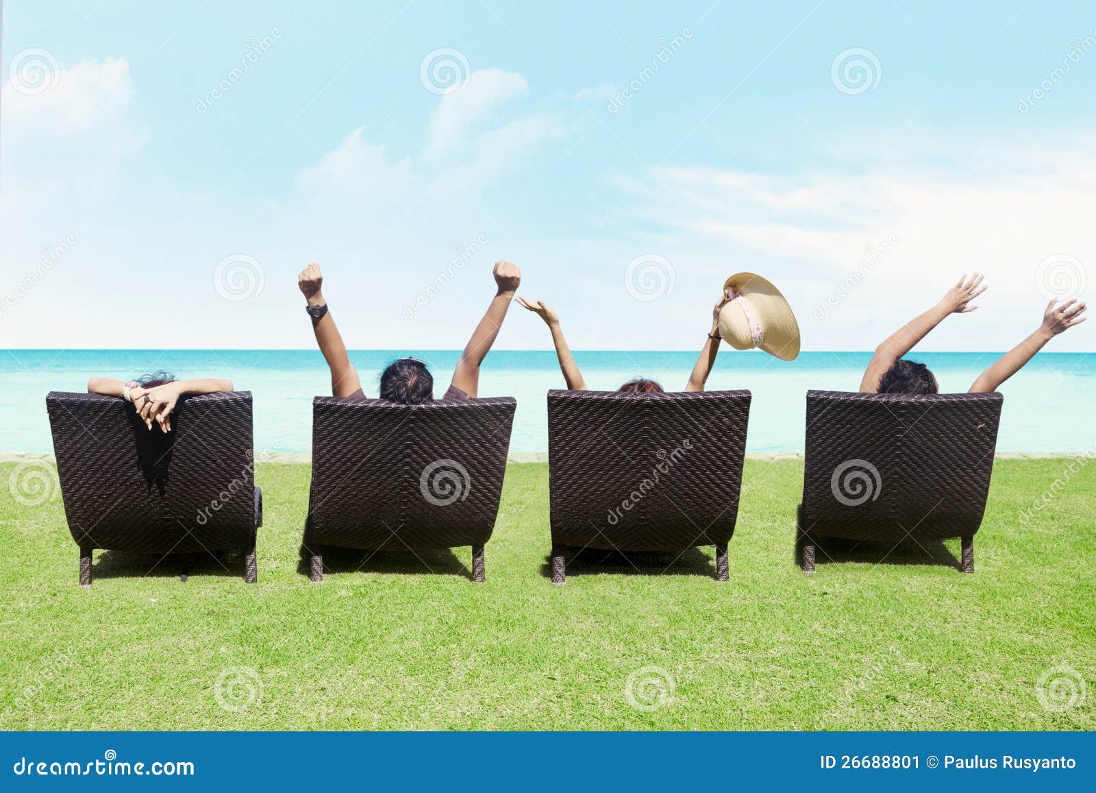 People relaxing on beach stock image. Image of grass - 26688801