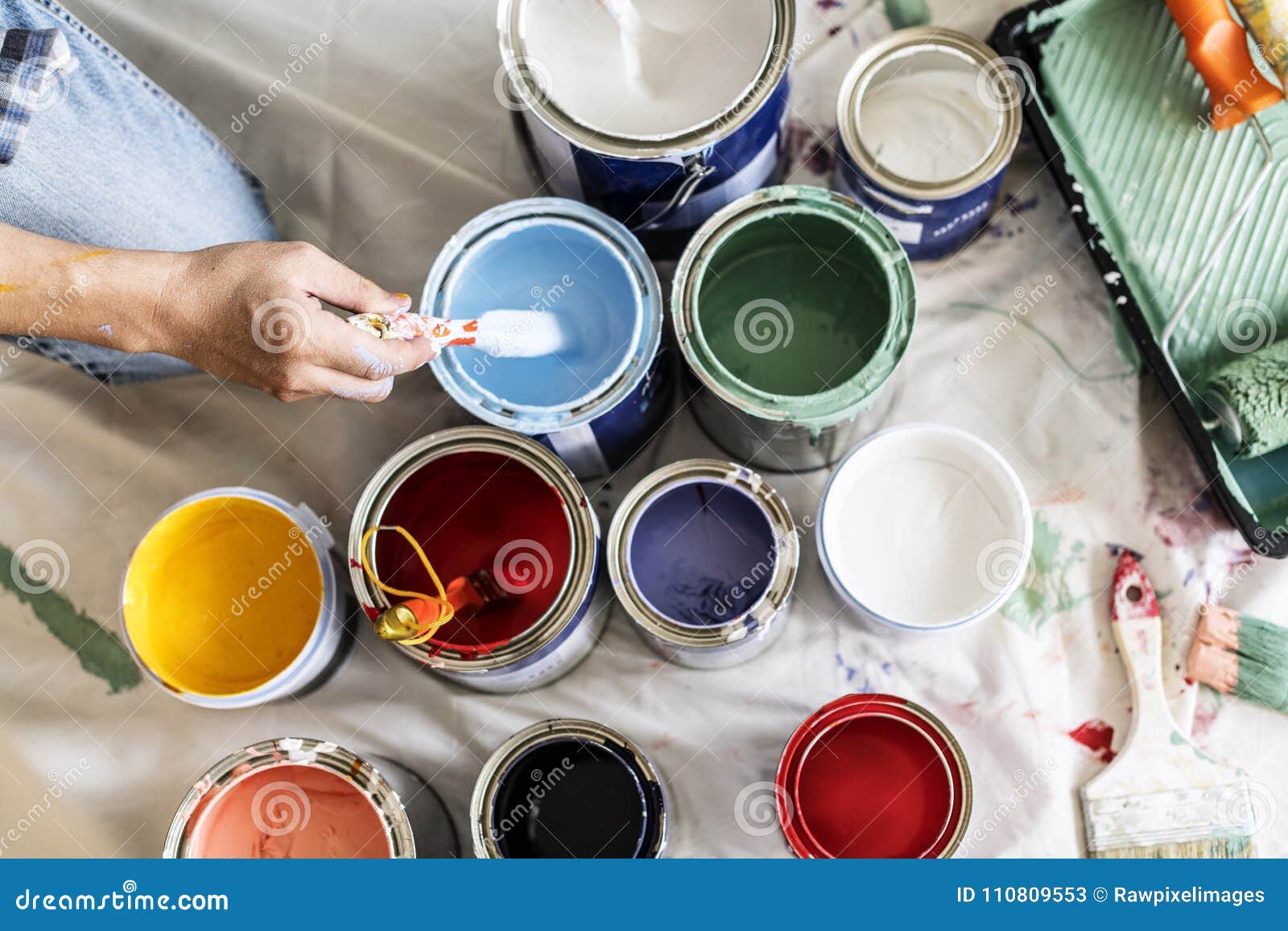 People Renovating the House Paint Colours Stock Image - Image of living ...