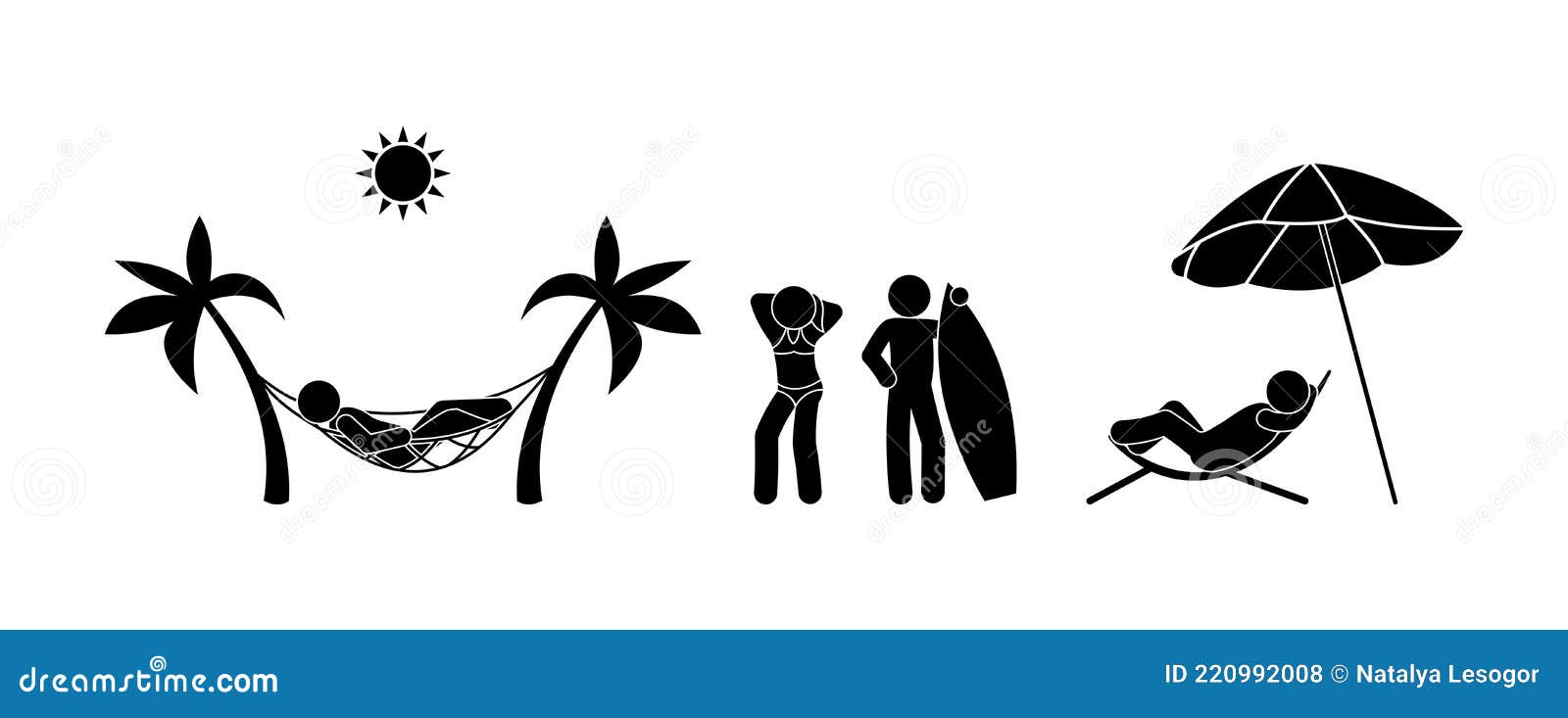 People Rest, Beach Vacation Icon, Stick Man Symbol, Stickman Pictogram ... People Rest, Beach Vacation Icon, Stick Man Symbol, Stickman Pictogram ...