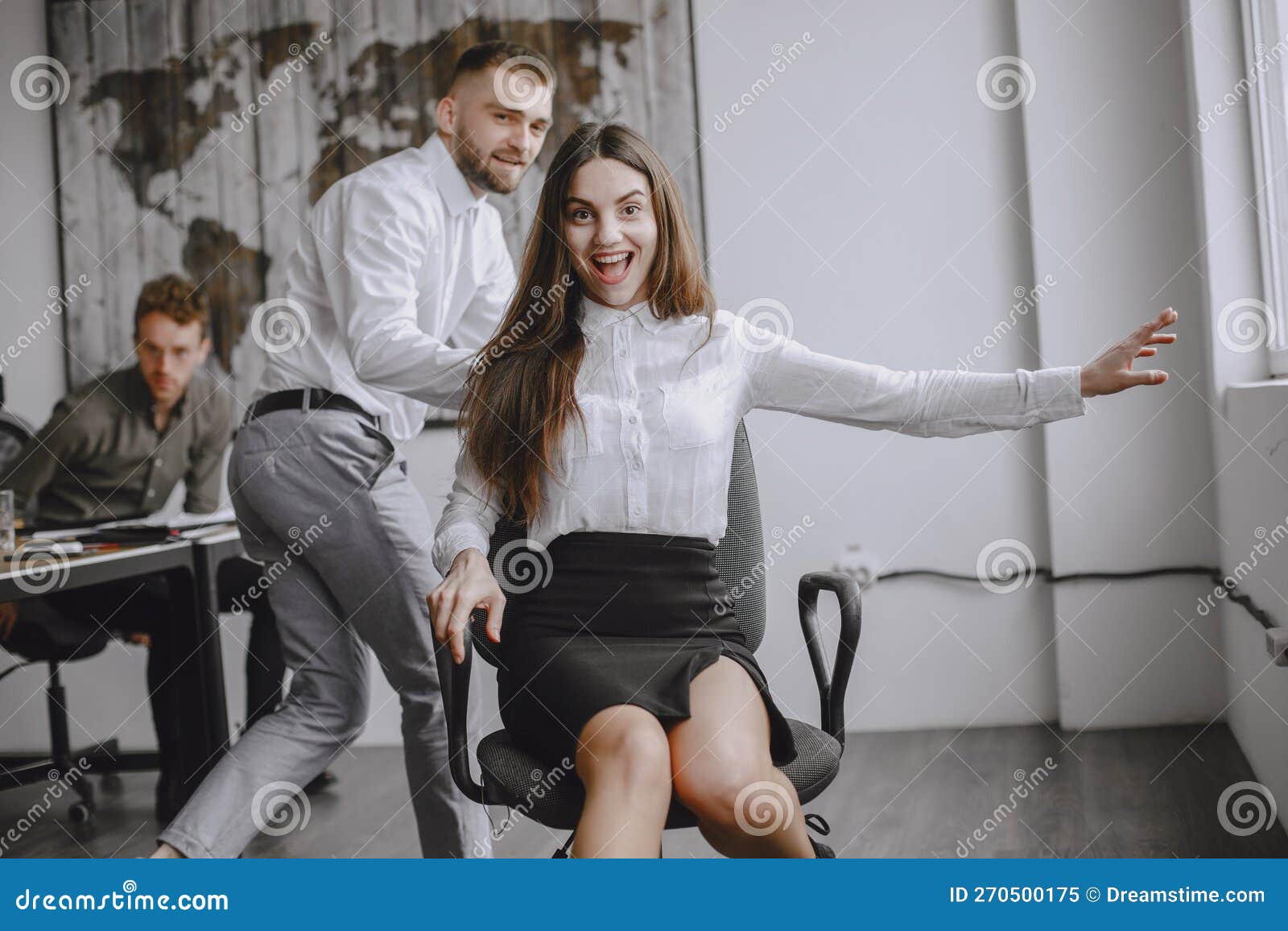 Colleagues Have Fun at Work. Stock Image - Image of creative, partners ...