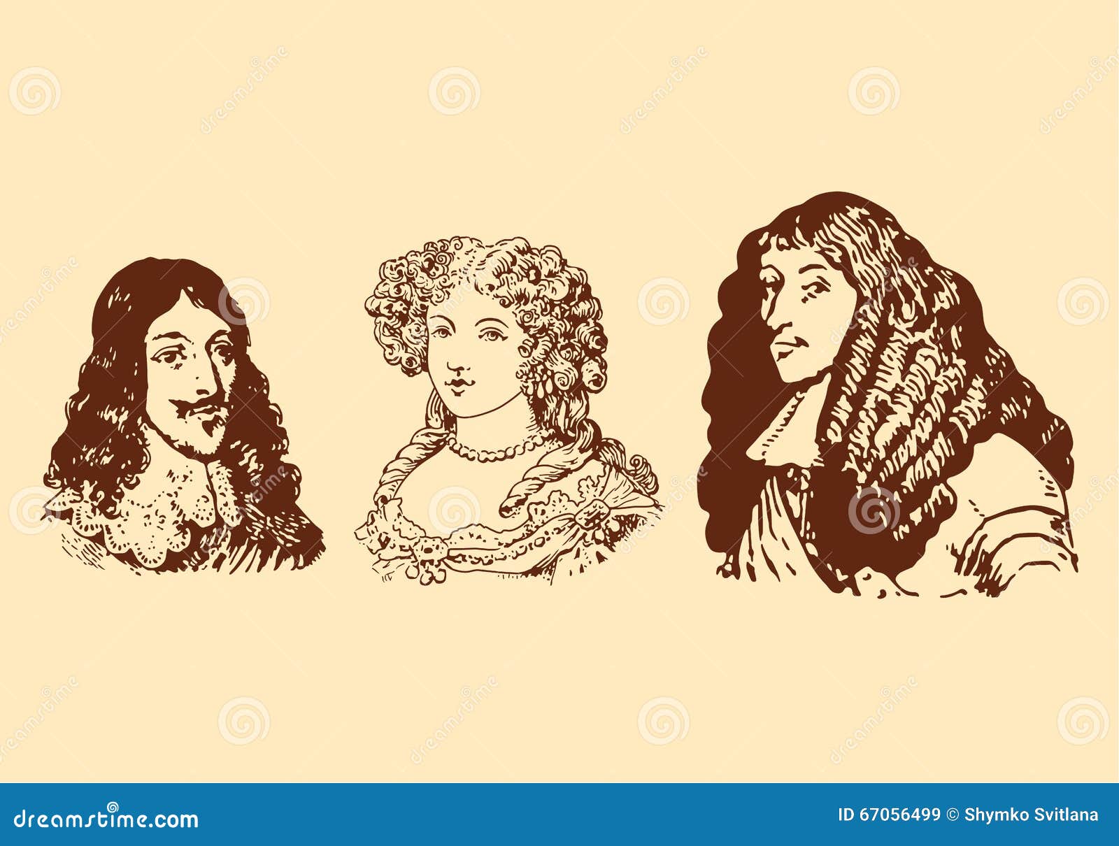 People in retro style stock vector. Illustration of collar - 67056499