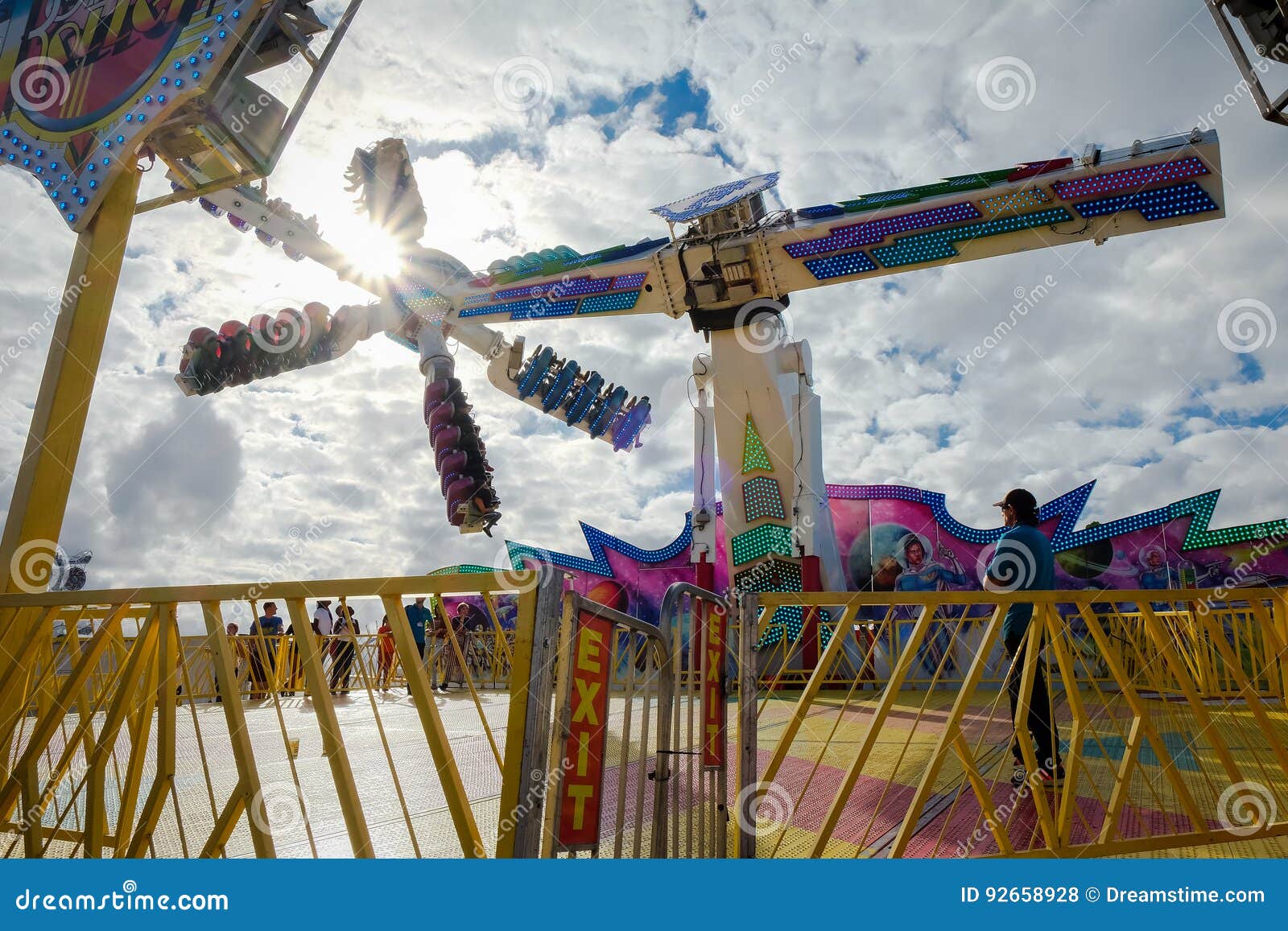 People on ride editorial stock photo. Image of clouds - 92658928