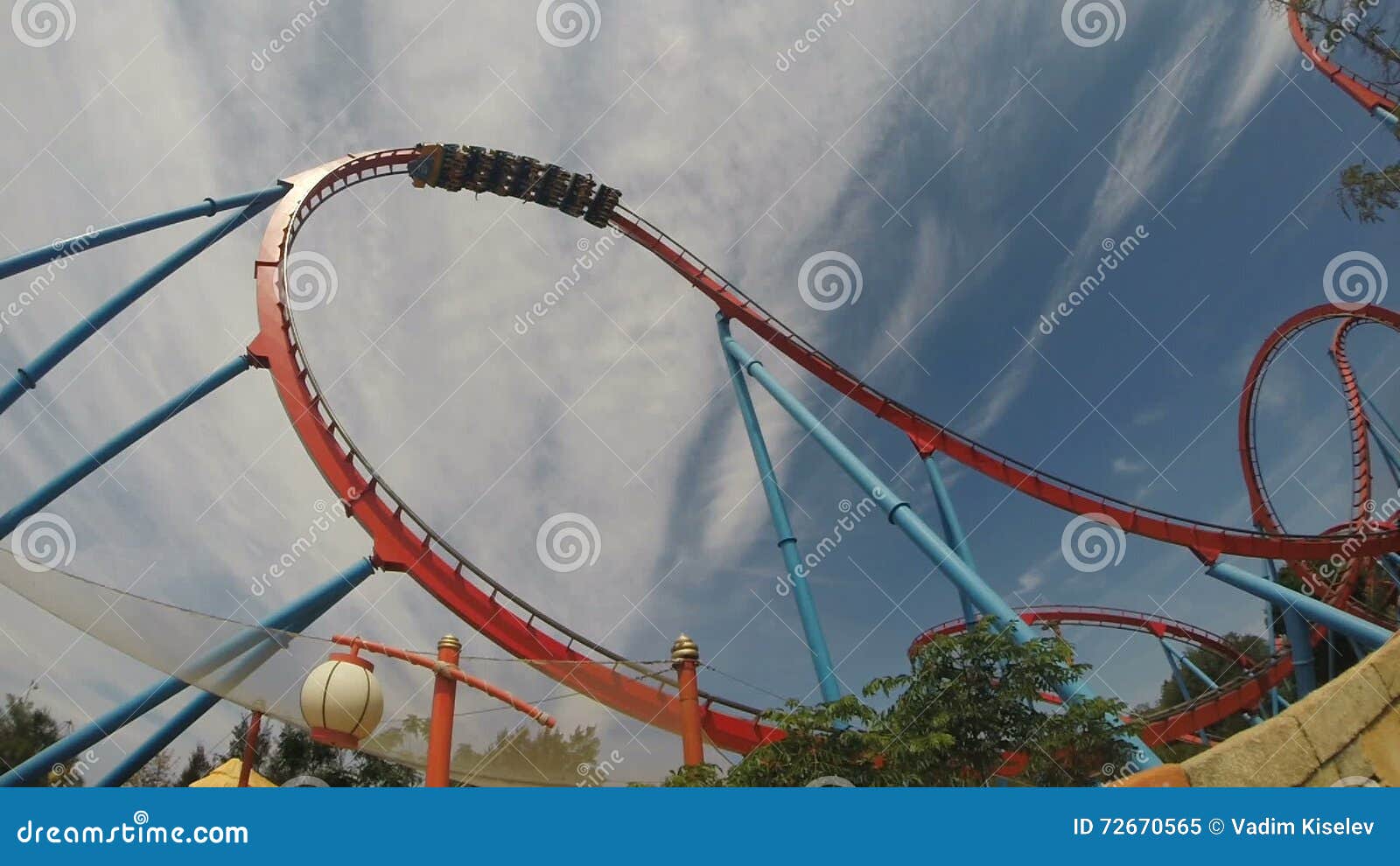 People Ride the Loop on the Roller Coaster in Slow Motion Stock Video ...