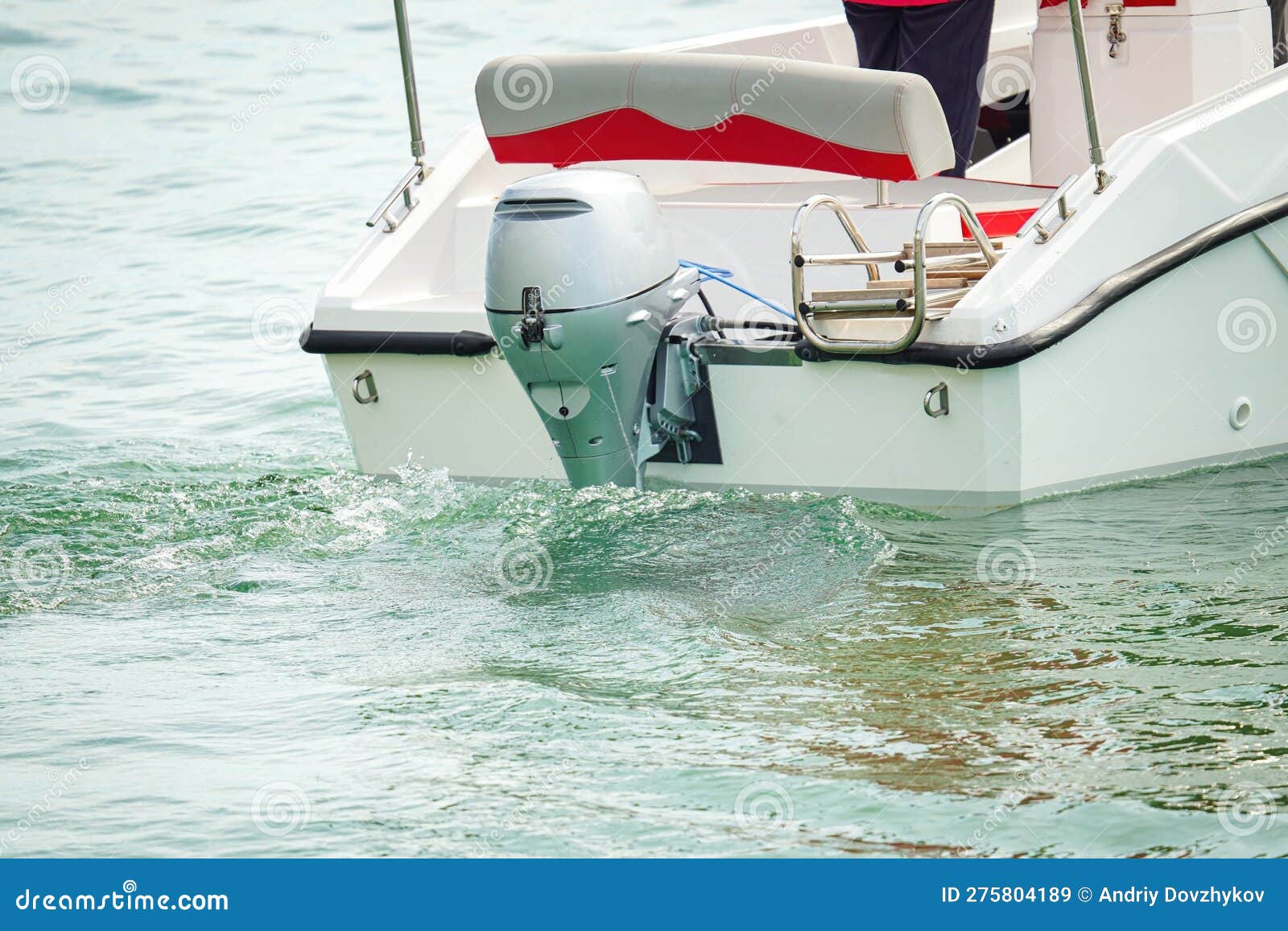 People Ride on a Pleasure Boat. the Back of the Boat with the Motor ...
