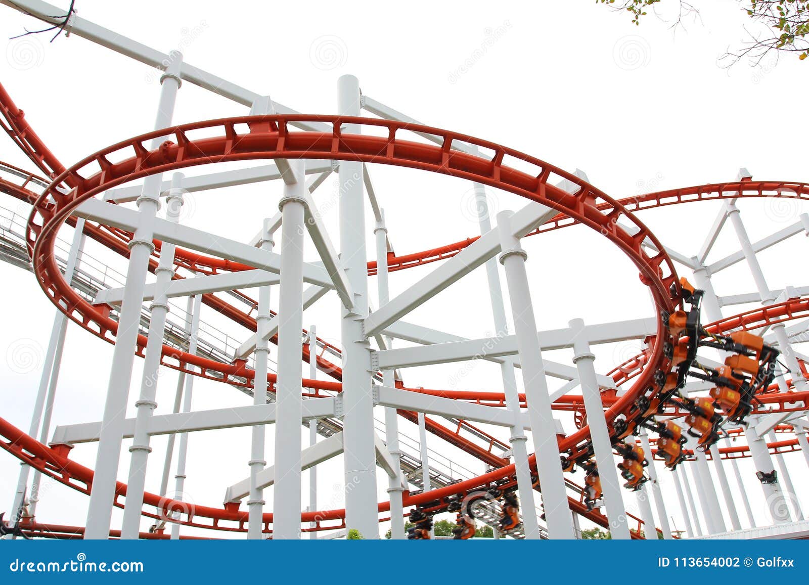 People Ride on Roller Coaster Stock Photo - Image of metal, fast: 113654002