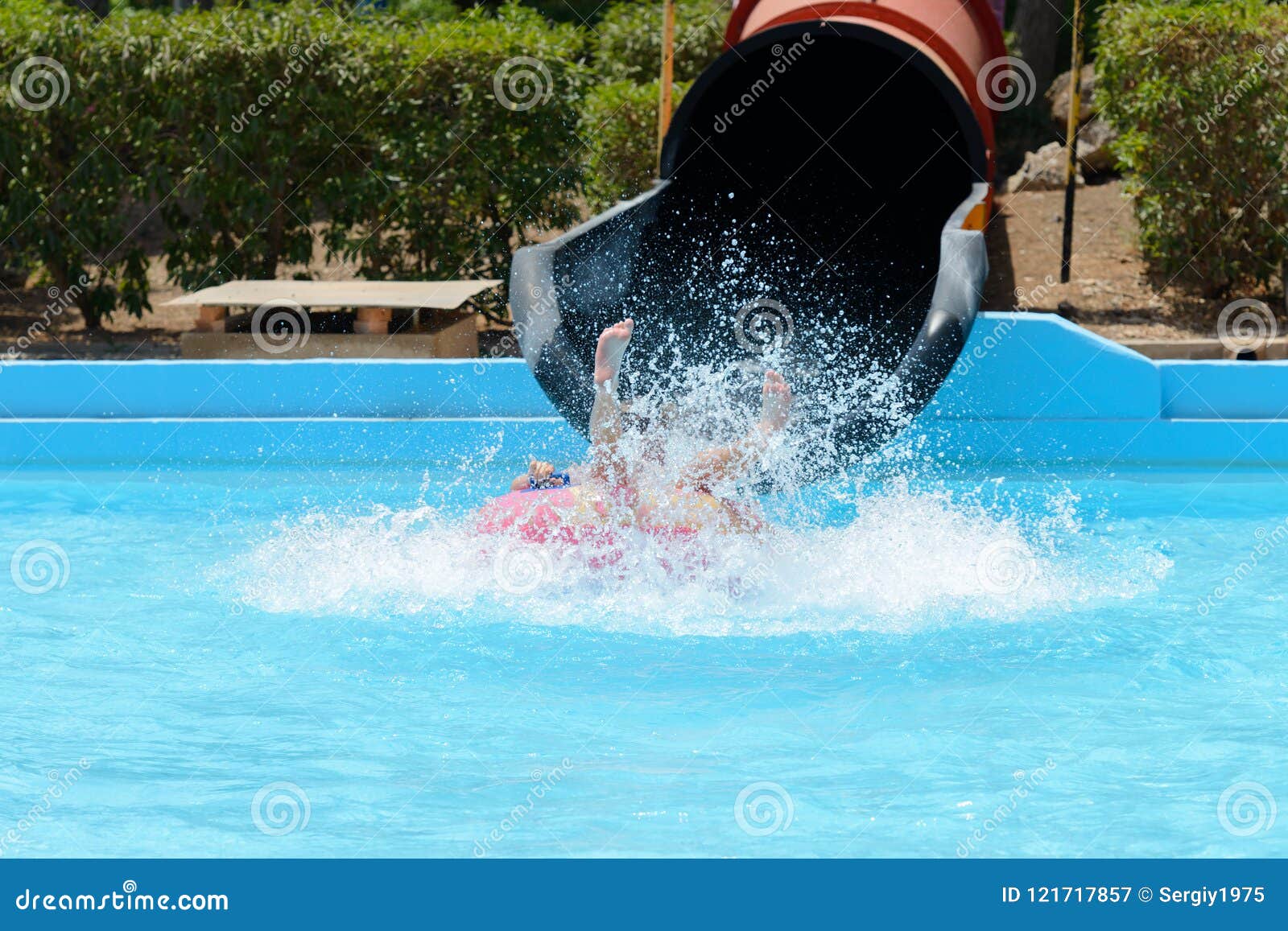 People Ride Water Slides in the Water Park Stock Image - Image of ...