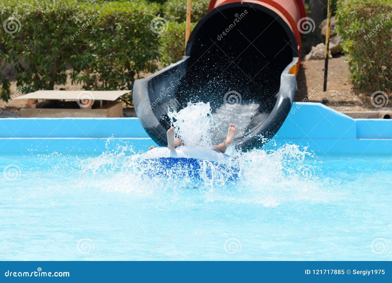 People Ride Water Slides in the Water Park Stock Image - Image of play ...