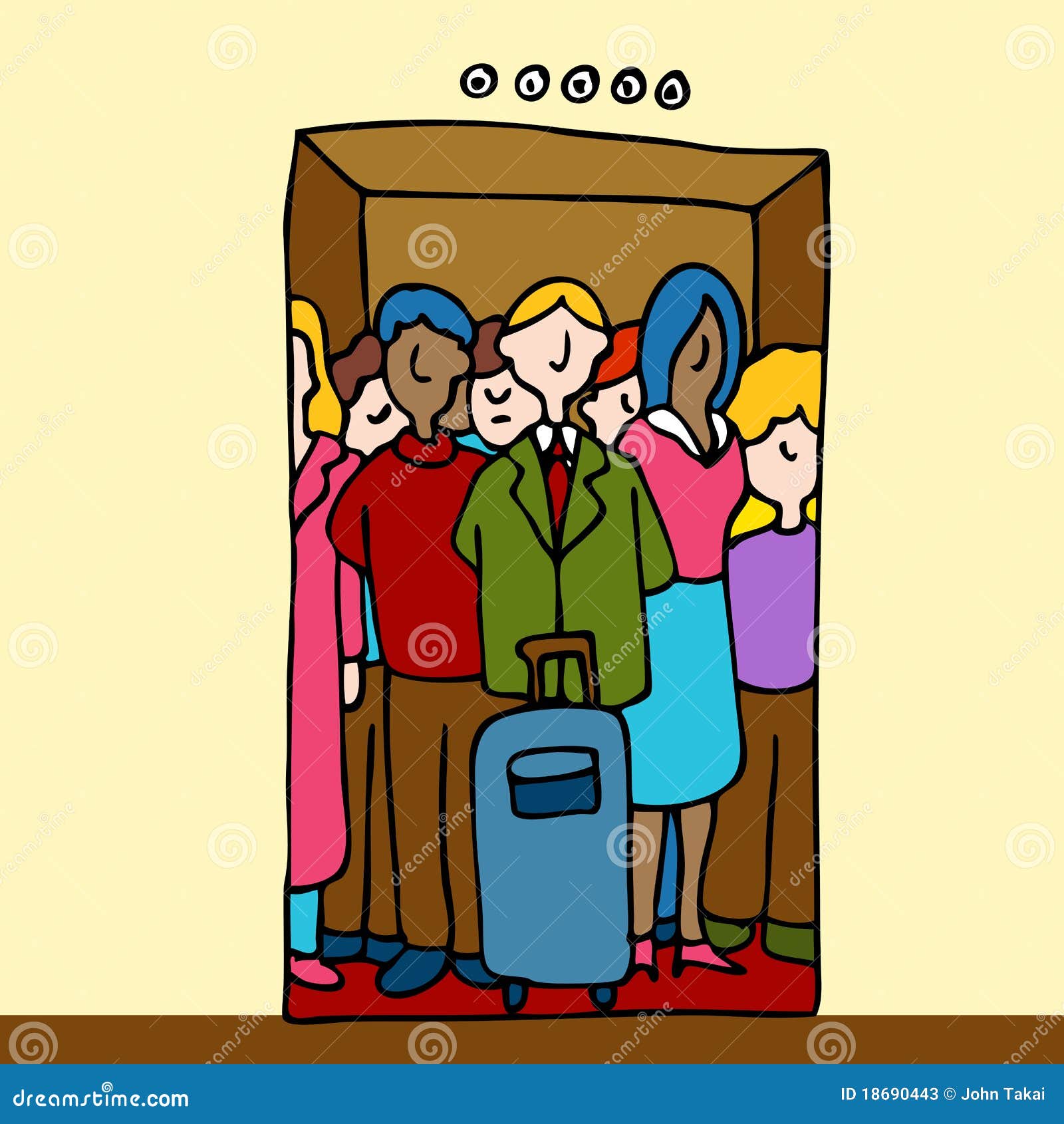 People Riding in Elevator stock vector. Illustration of ride - 18690443